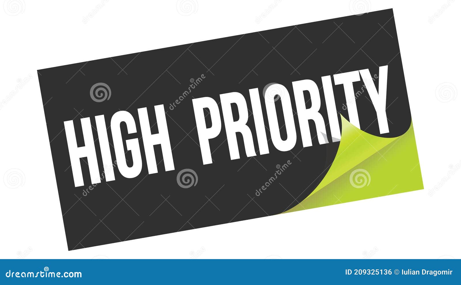 HIGH PRIORITY Text on Black Green Sticker Stamp Stock Illustration ...