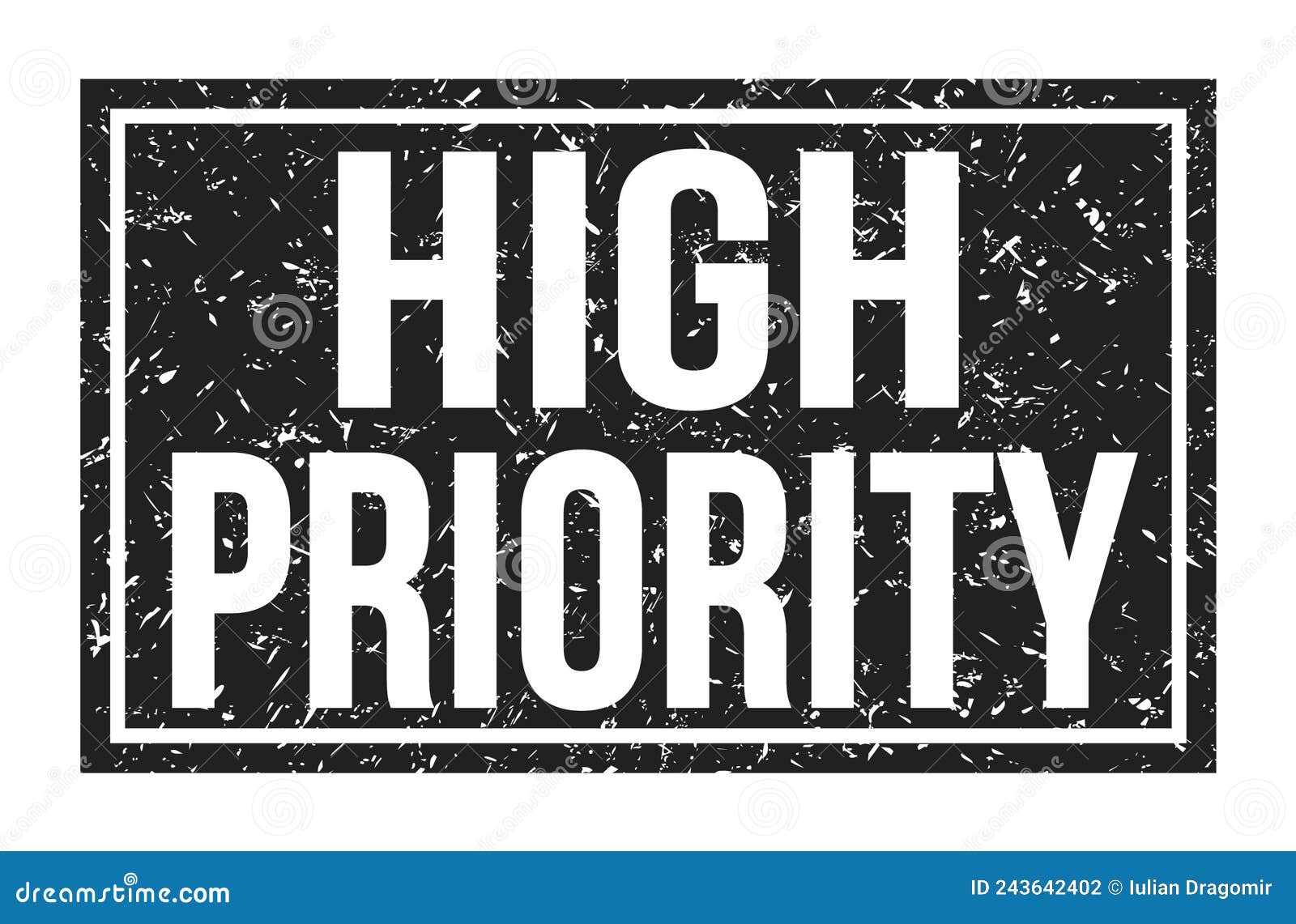 HIGH PRIORITY, Words on Black Rectangle Stamp Sign Stock Illustration ...