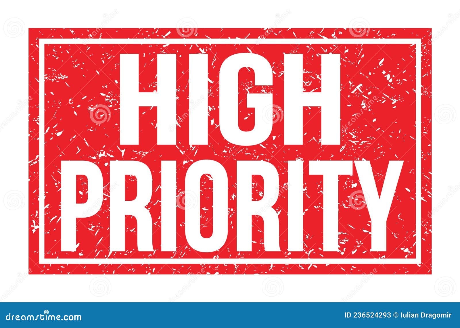 HIGH PRIORITY, Words on Red Rectangle Stamp Sign Stock Illustration ...