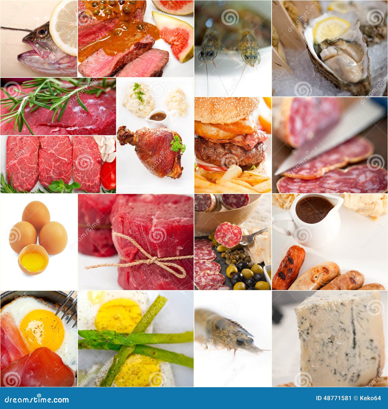 High Protein Food Collection Collage Stock Image - Image of balance ...