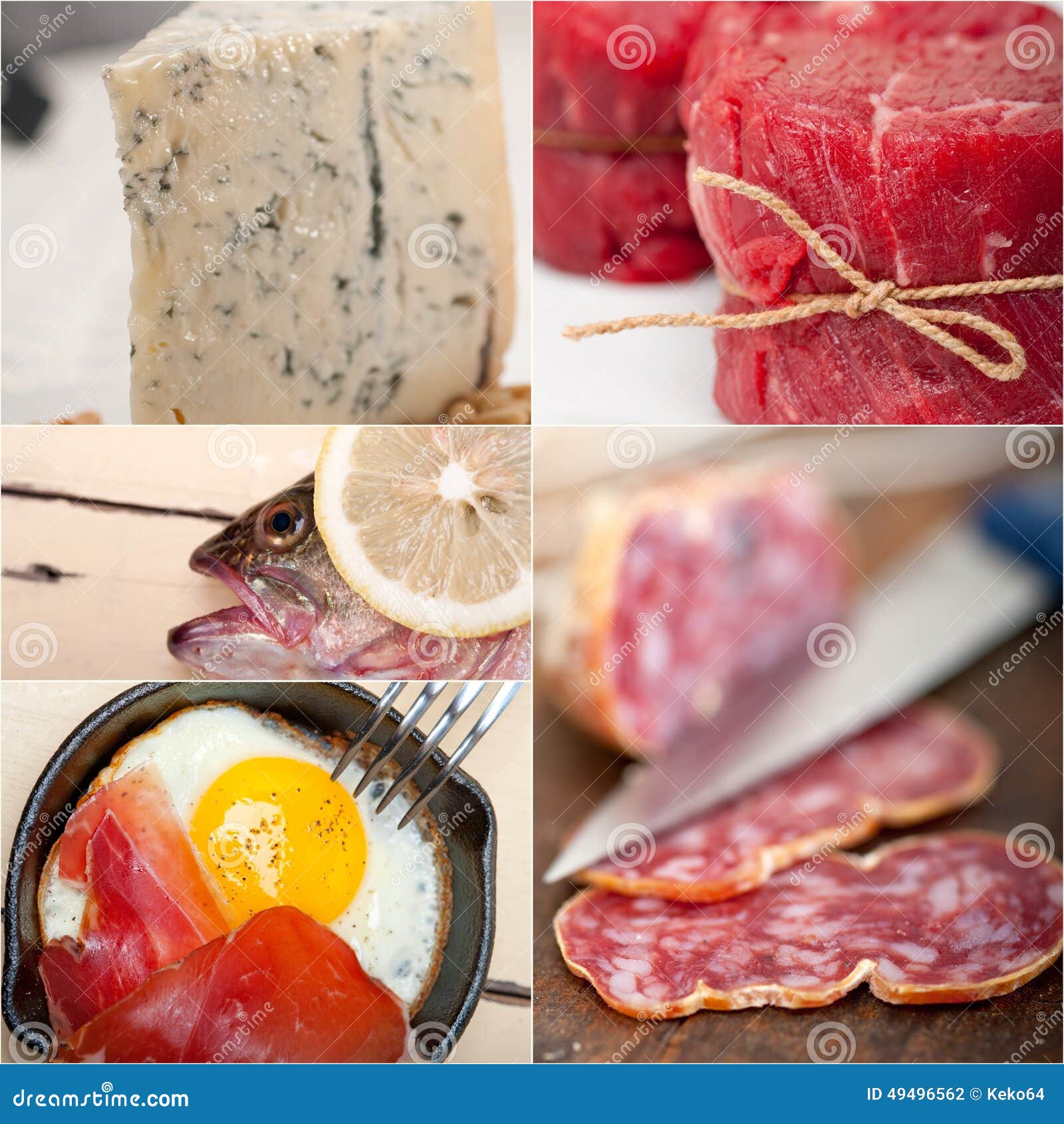 High Protein Food Collection Collage Stock Photo - Image of fresh, beef ...