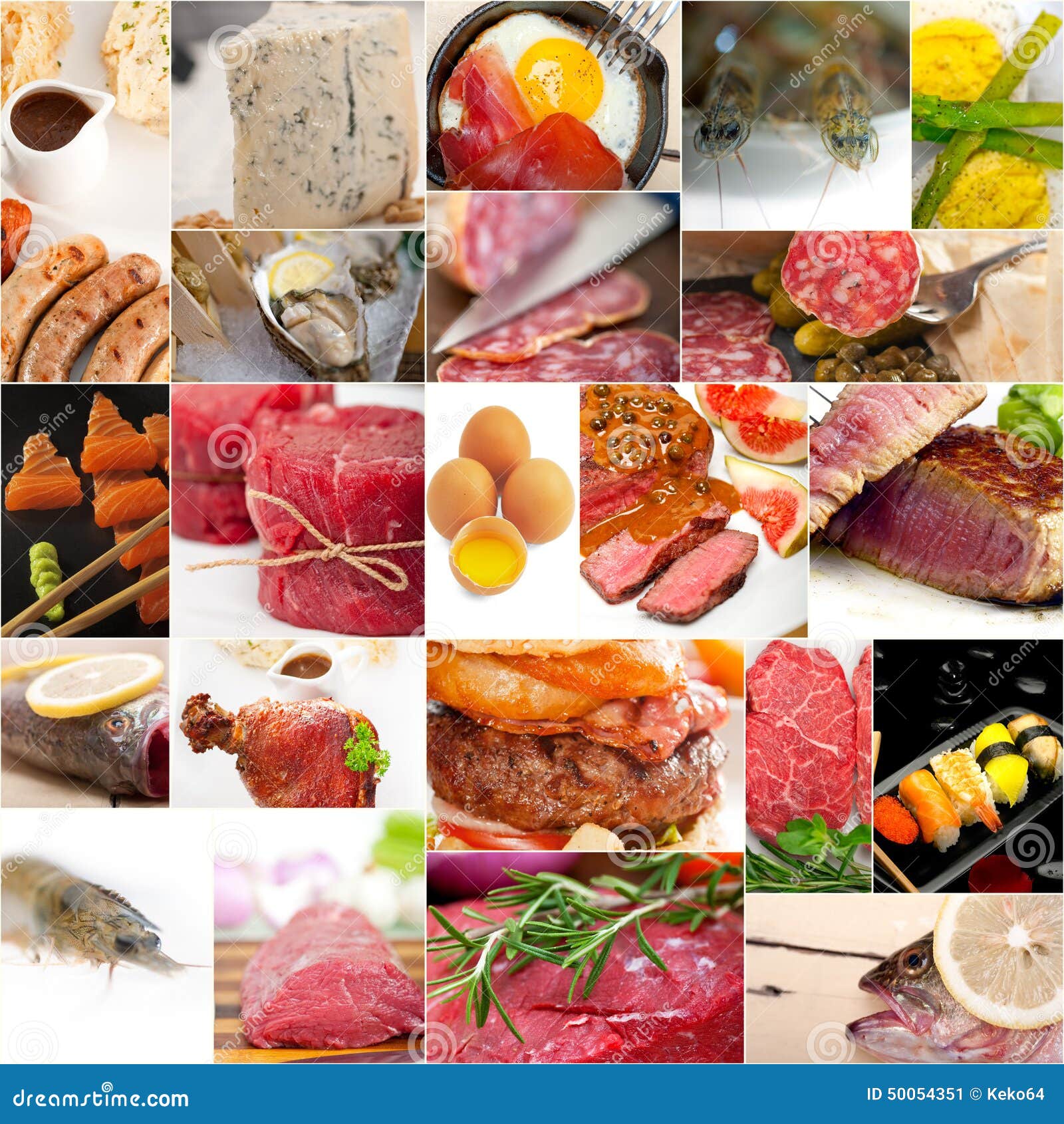 High Protein Food Collection Collage Stock Image - Image of balance ...