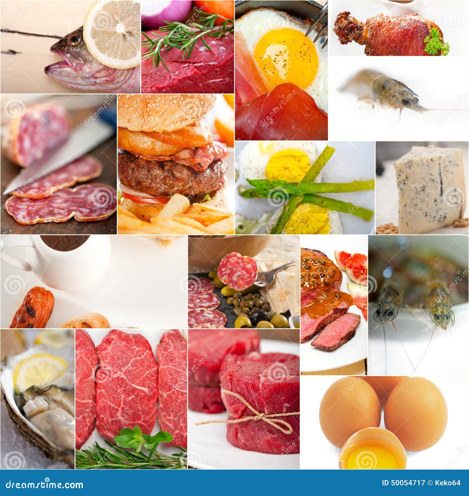 High Protein Food Collection Collage Stock Image - Image of pork ...