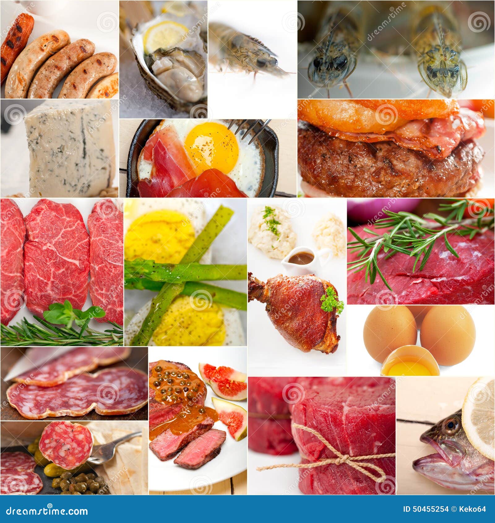 High Protein Food Collection Collage Stock Photo - Image of healthy ...