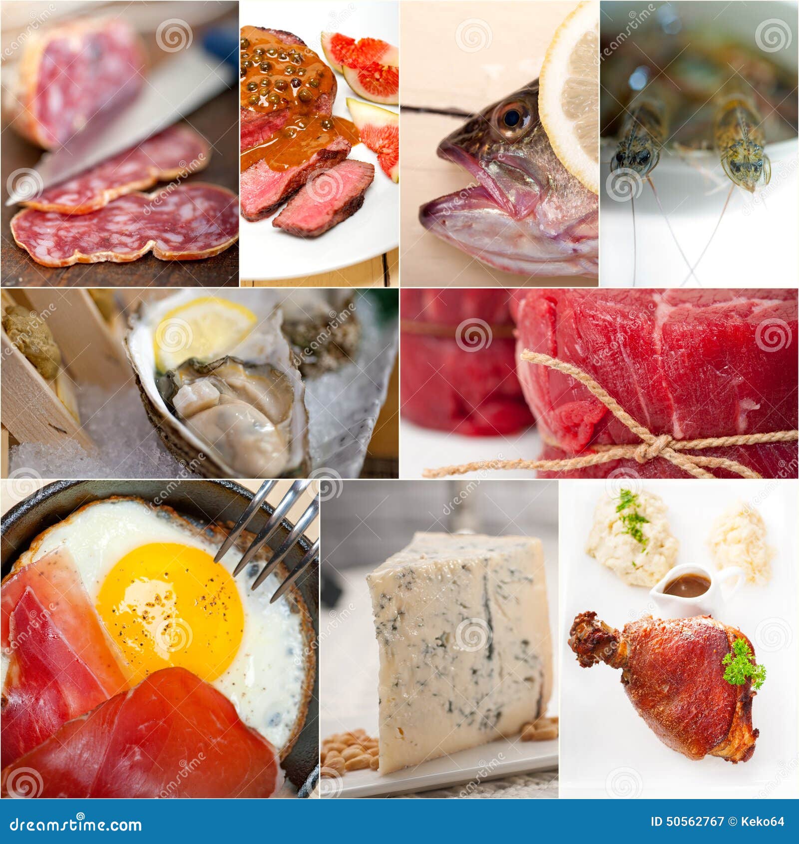 High Protein Food Collection Collage Stock Image - Image of frame ...