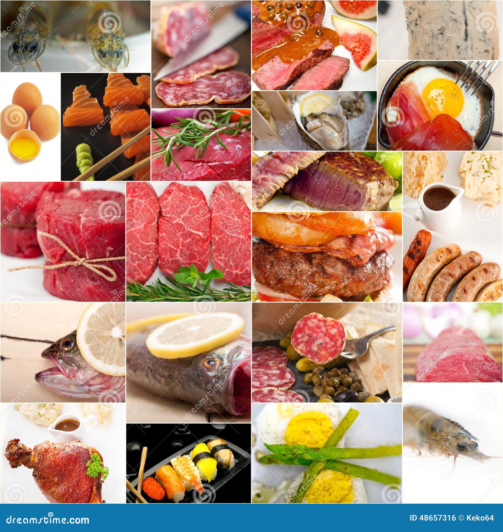 High Protein Food Collection Collage Stock Photo - Image of grocery ...