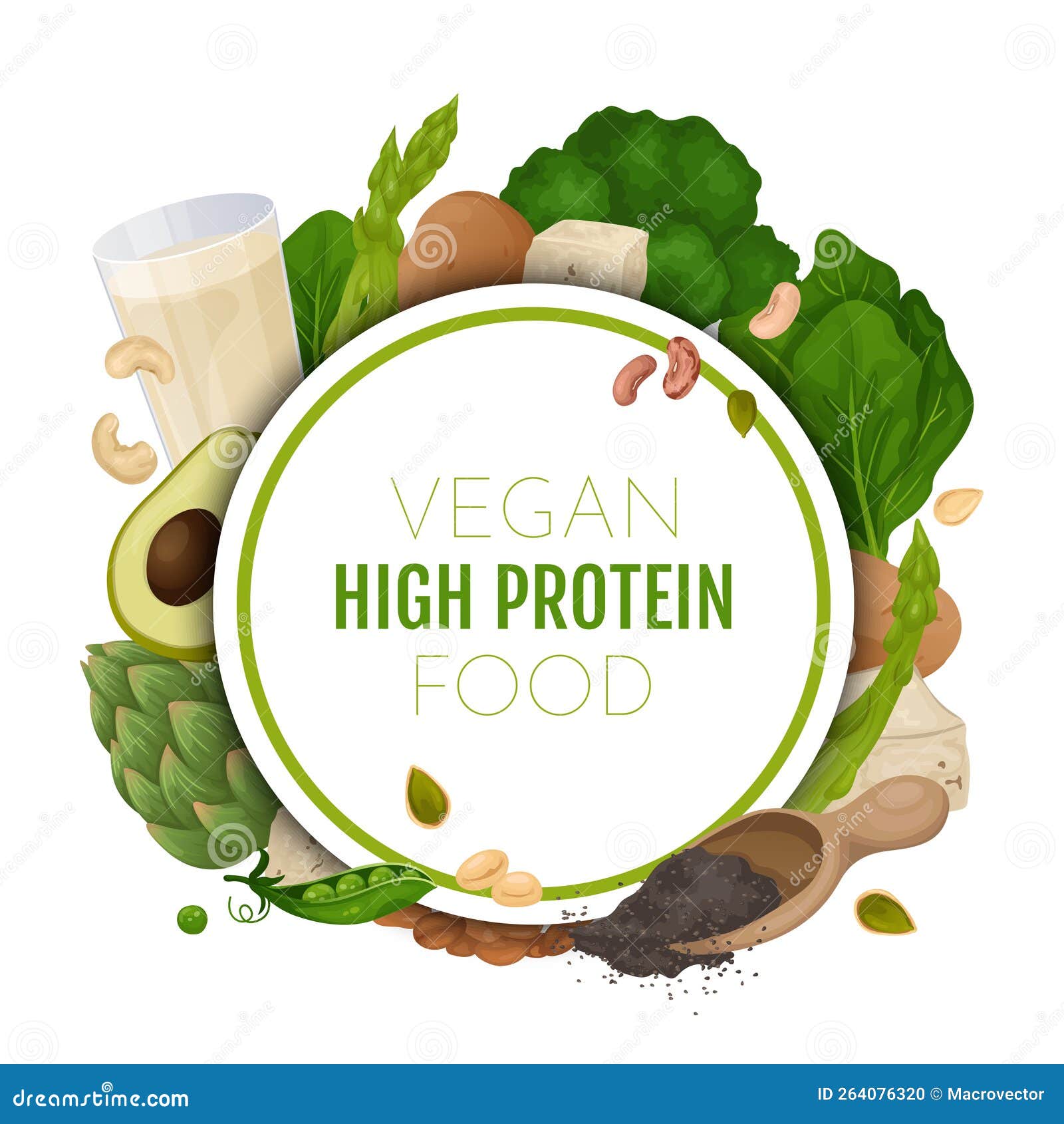 High Protein Food Frame stock vector. Illustration of protein - 264076320