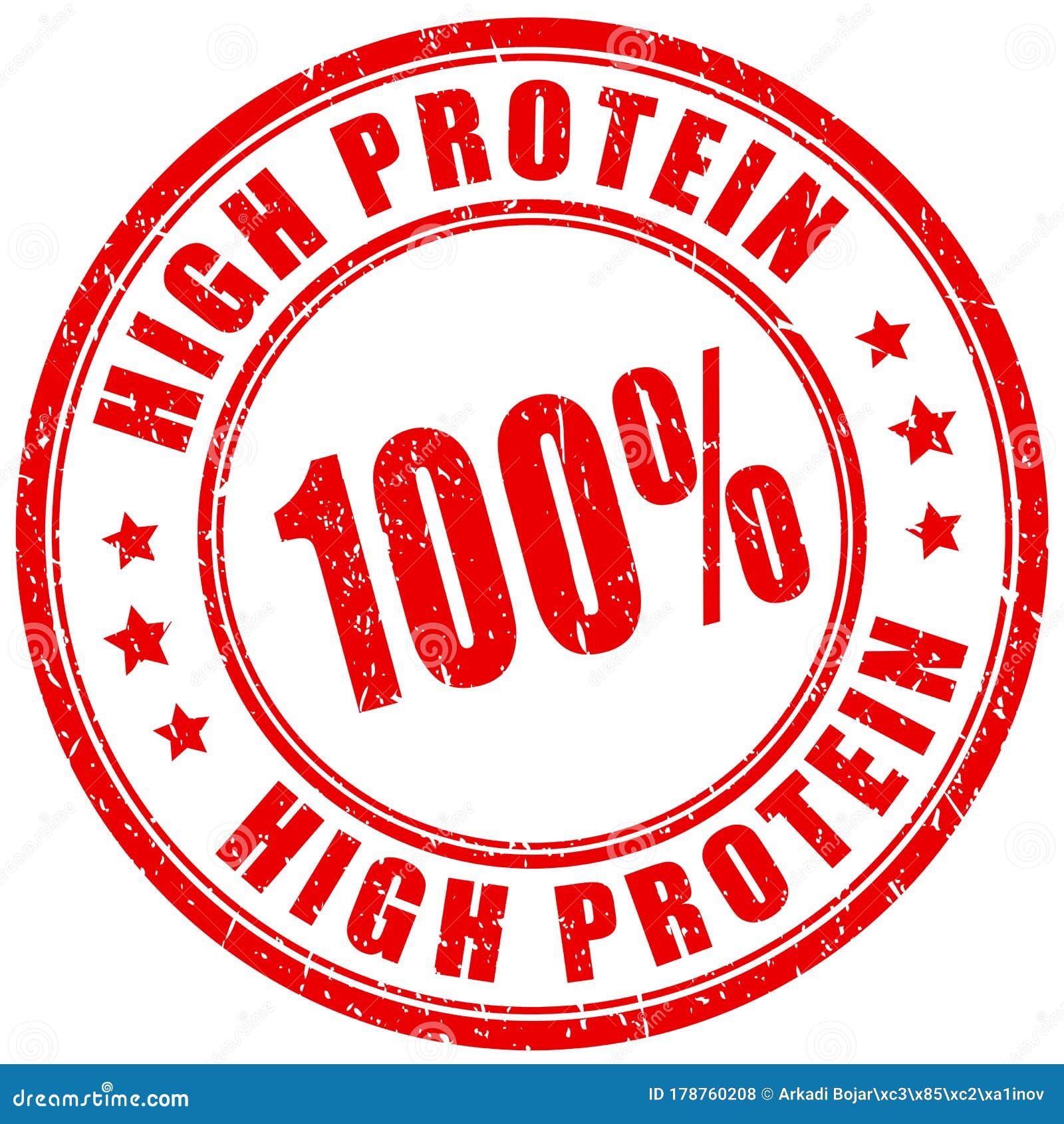 High Protein Food Vector Stamp Stock Vector - Illustration of product ...