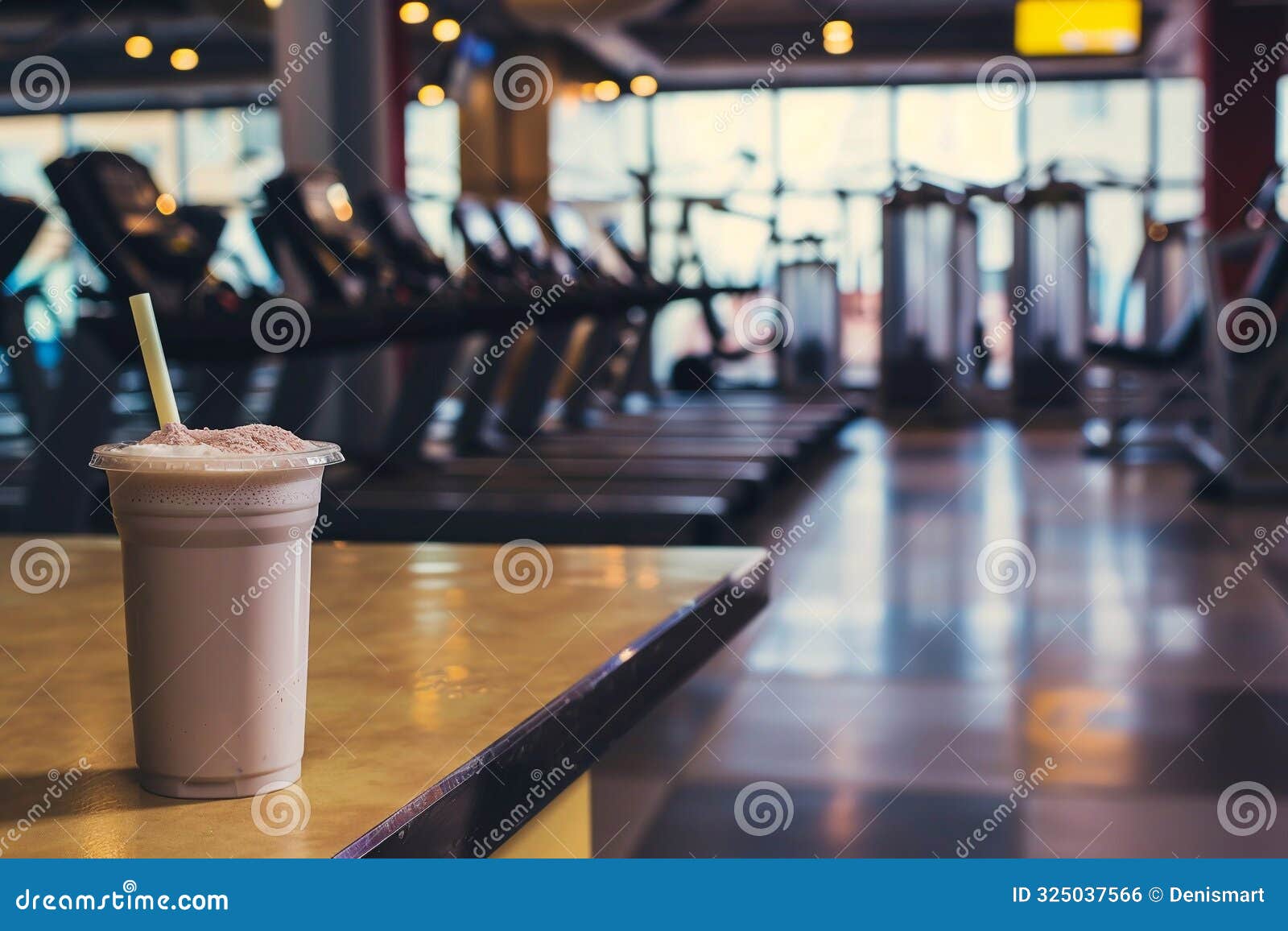 High Protein Milkshake on Table in Gym for Better Wotkout.Macro.AI ...