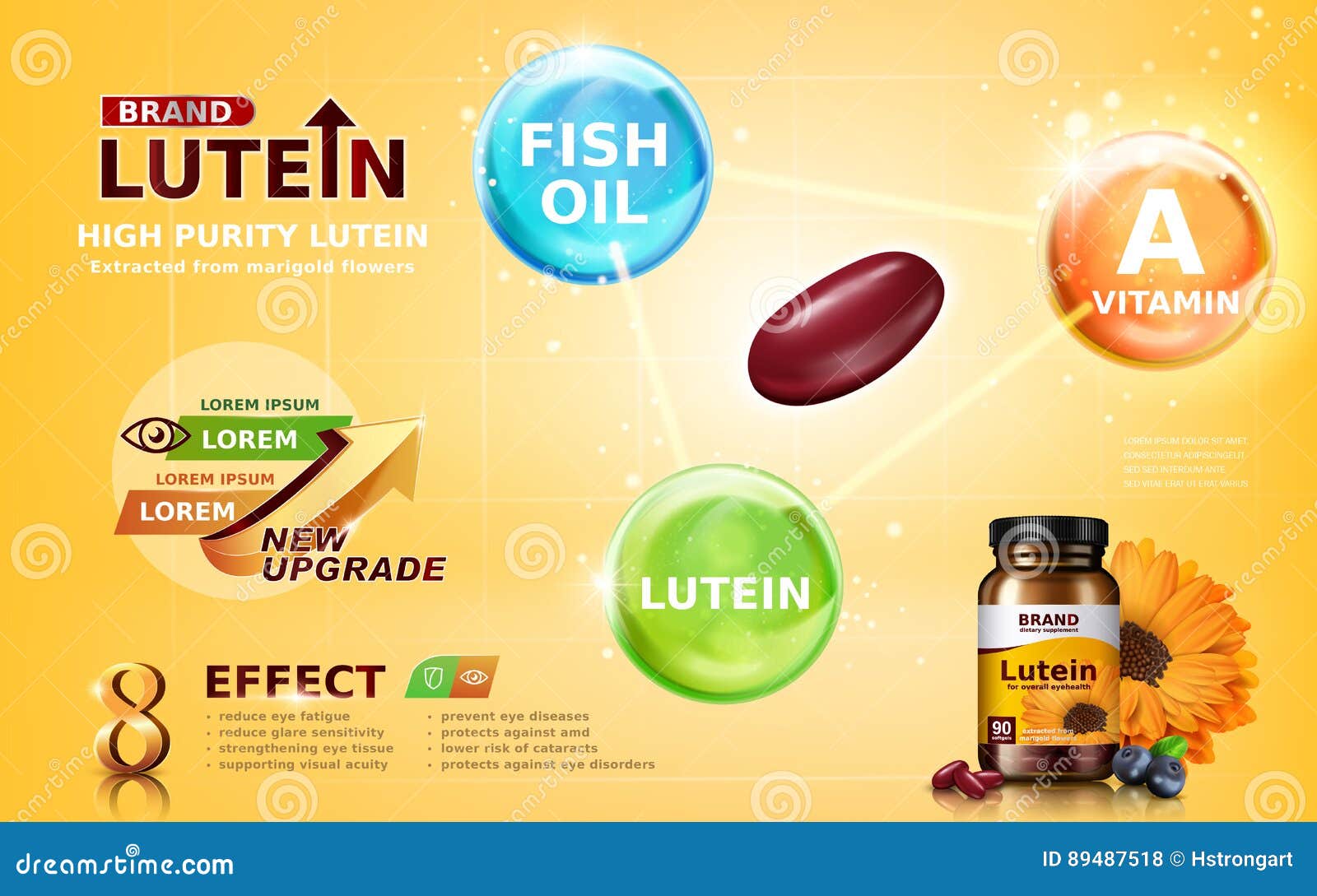 High purity lutein ad stock vector. Illustration of design - 89487518