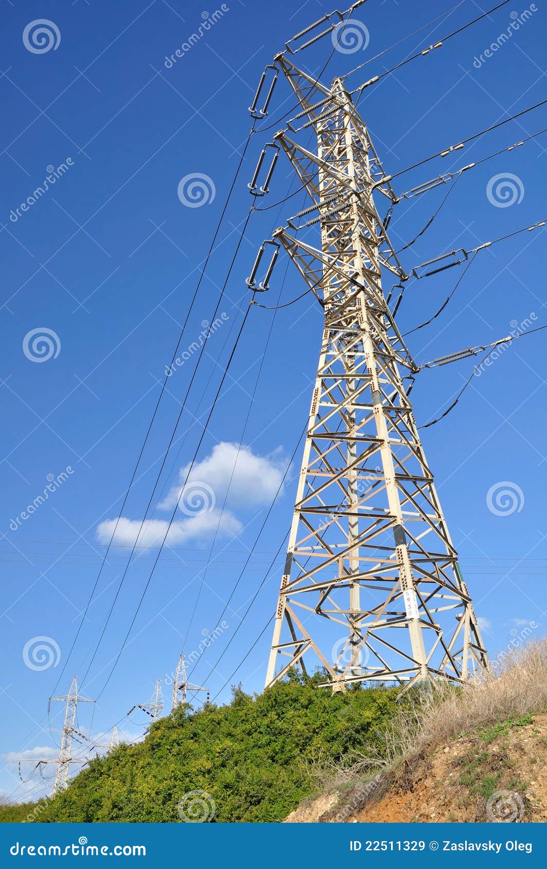 High pylon. stock image. Image of connection, metallic - 22511329