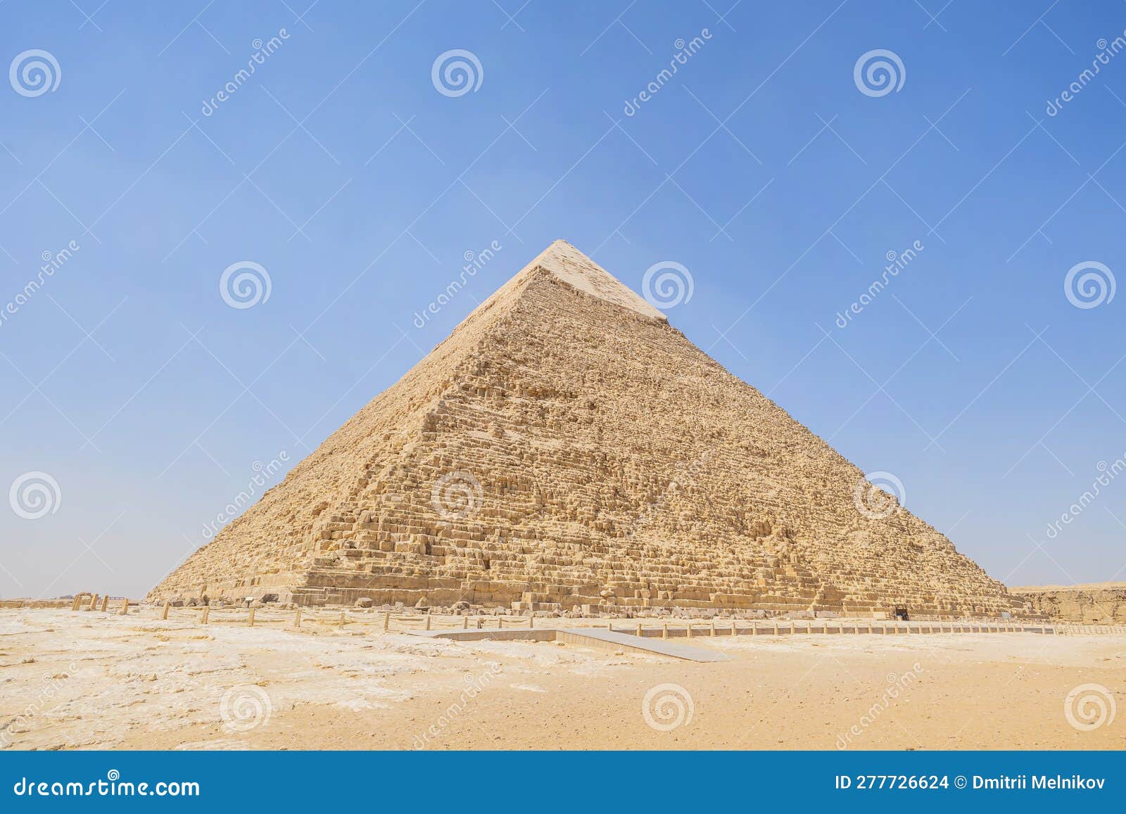 High Pyramid of Chephren on the Background of a Blue Sky with Clouds ...