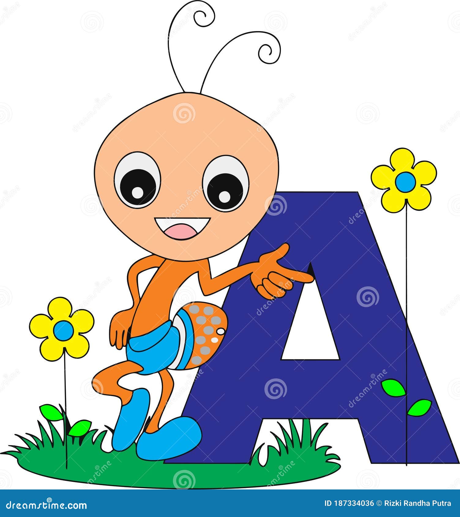 High Quality Vector Animated Ants and the Letter a Stock Vector ...