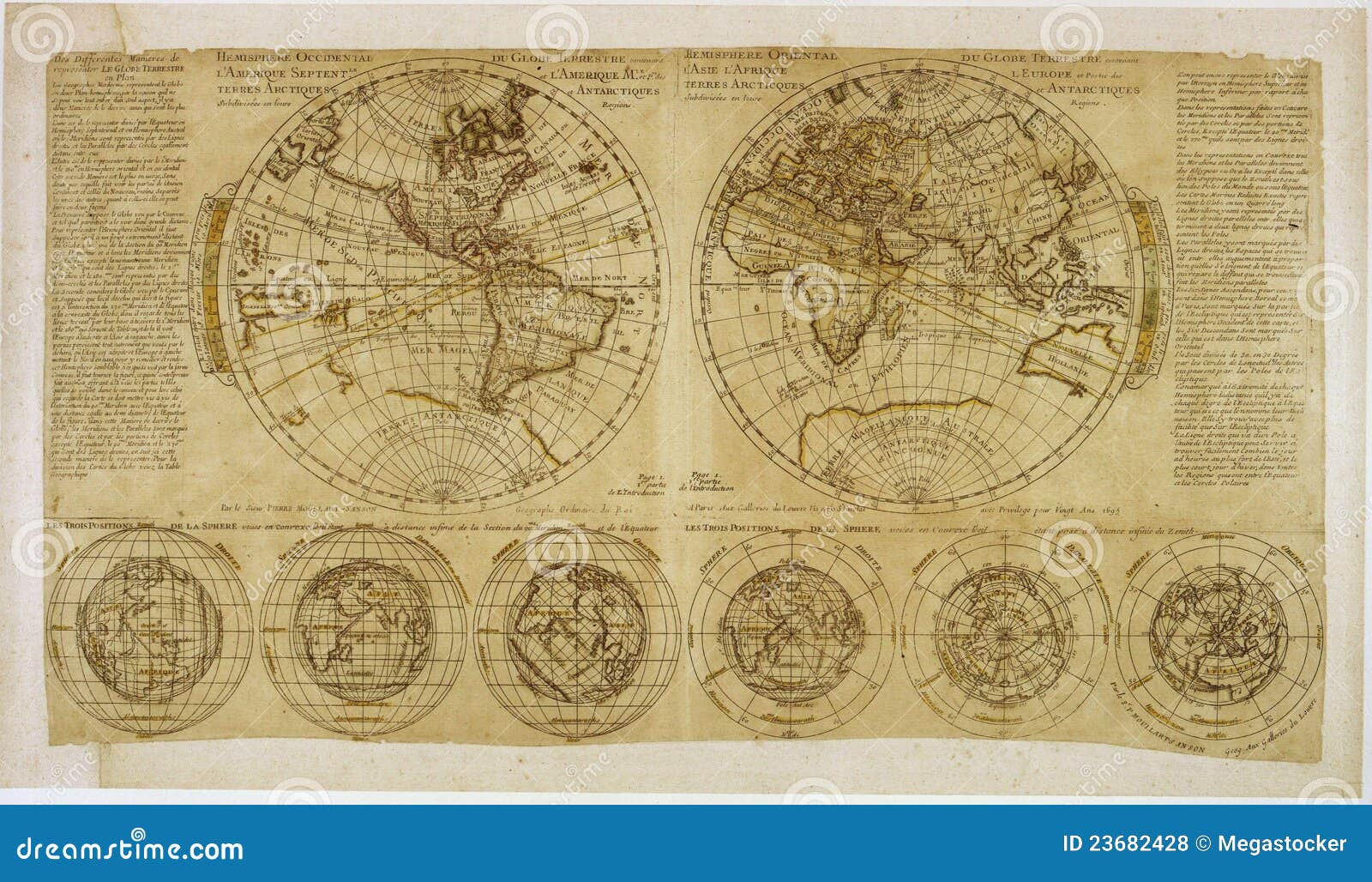 High-Quality Antique Map stock illustration. Illustration of globe ...