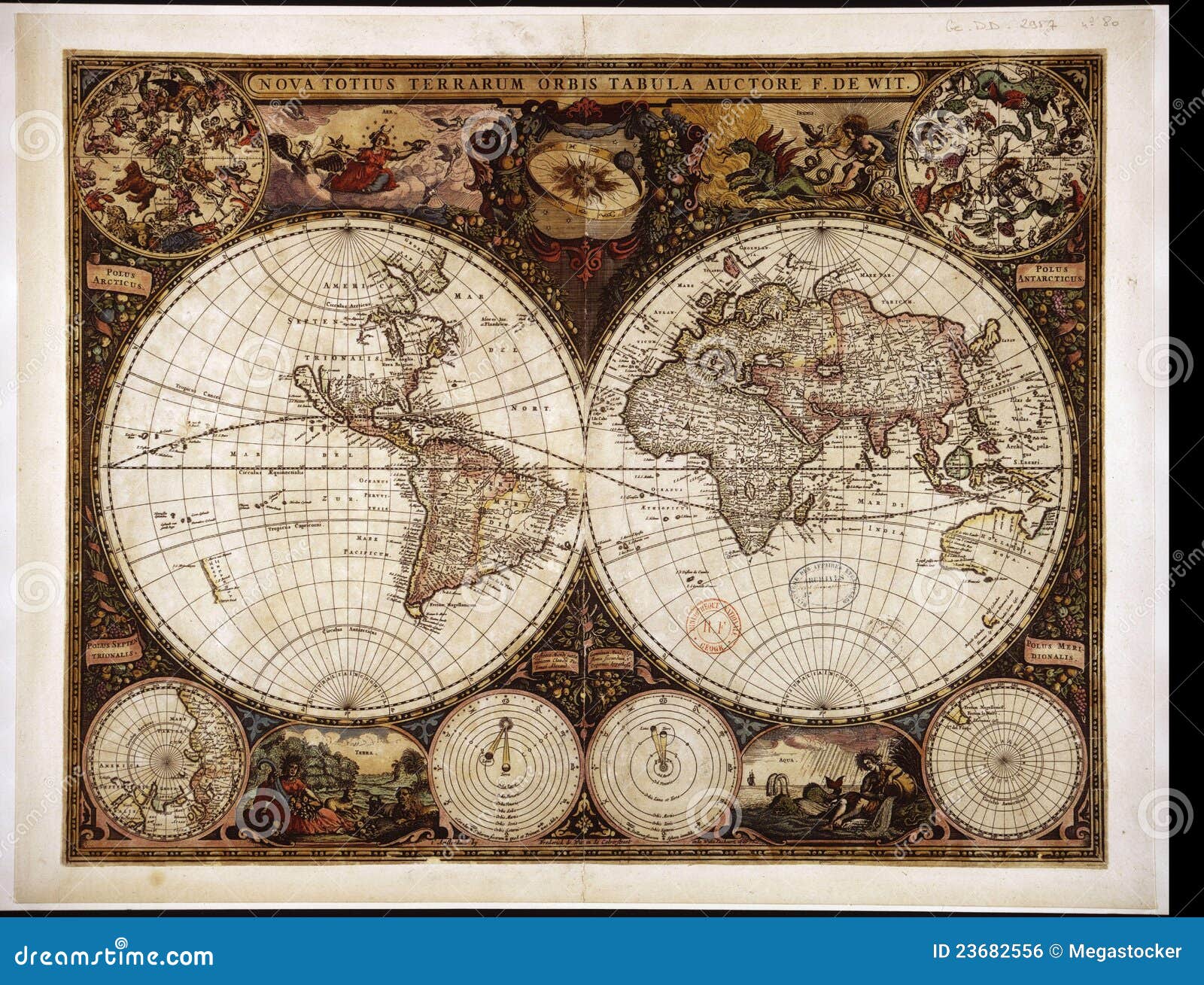 High-Quality Antique Map stock illustration. Illustration of island ...