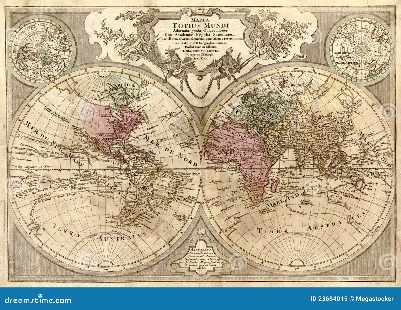 High-Quality Antique Map stock illustration. Illustration of hemisphere ...