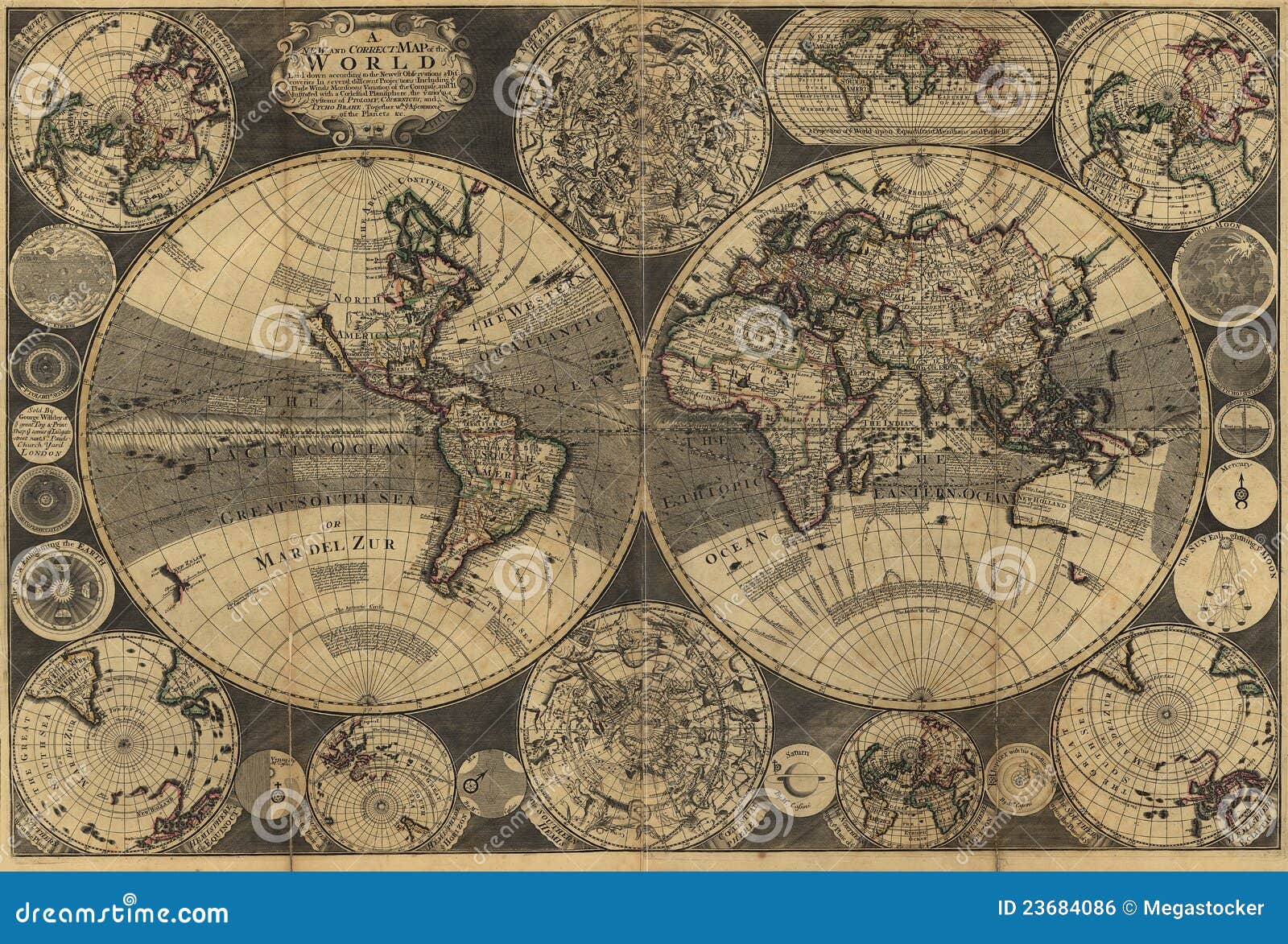 High-Quality Antique Map stock illustration. Illustration of asia ...