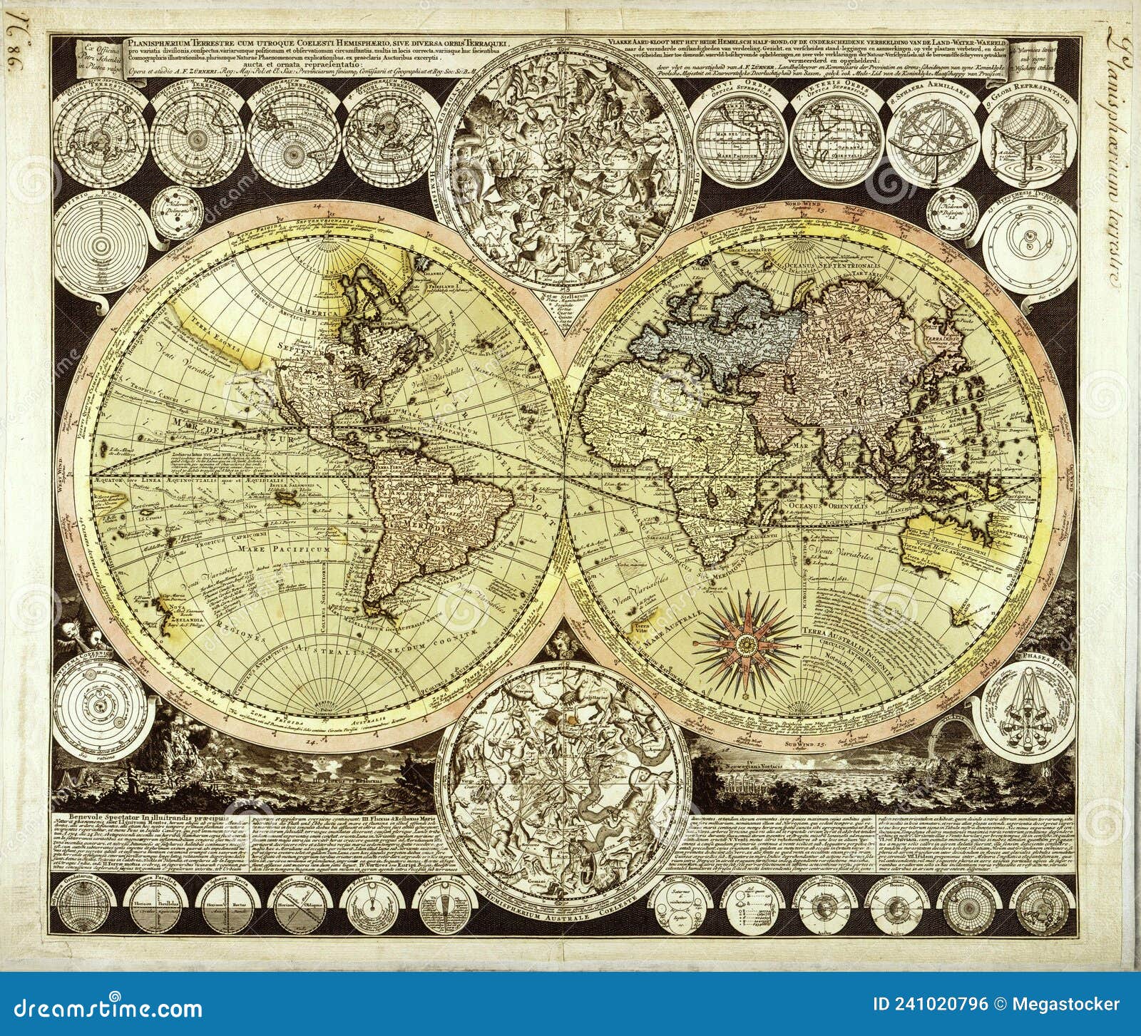 High Quality Antique World Map Stock Illustration - Illustration of ...