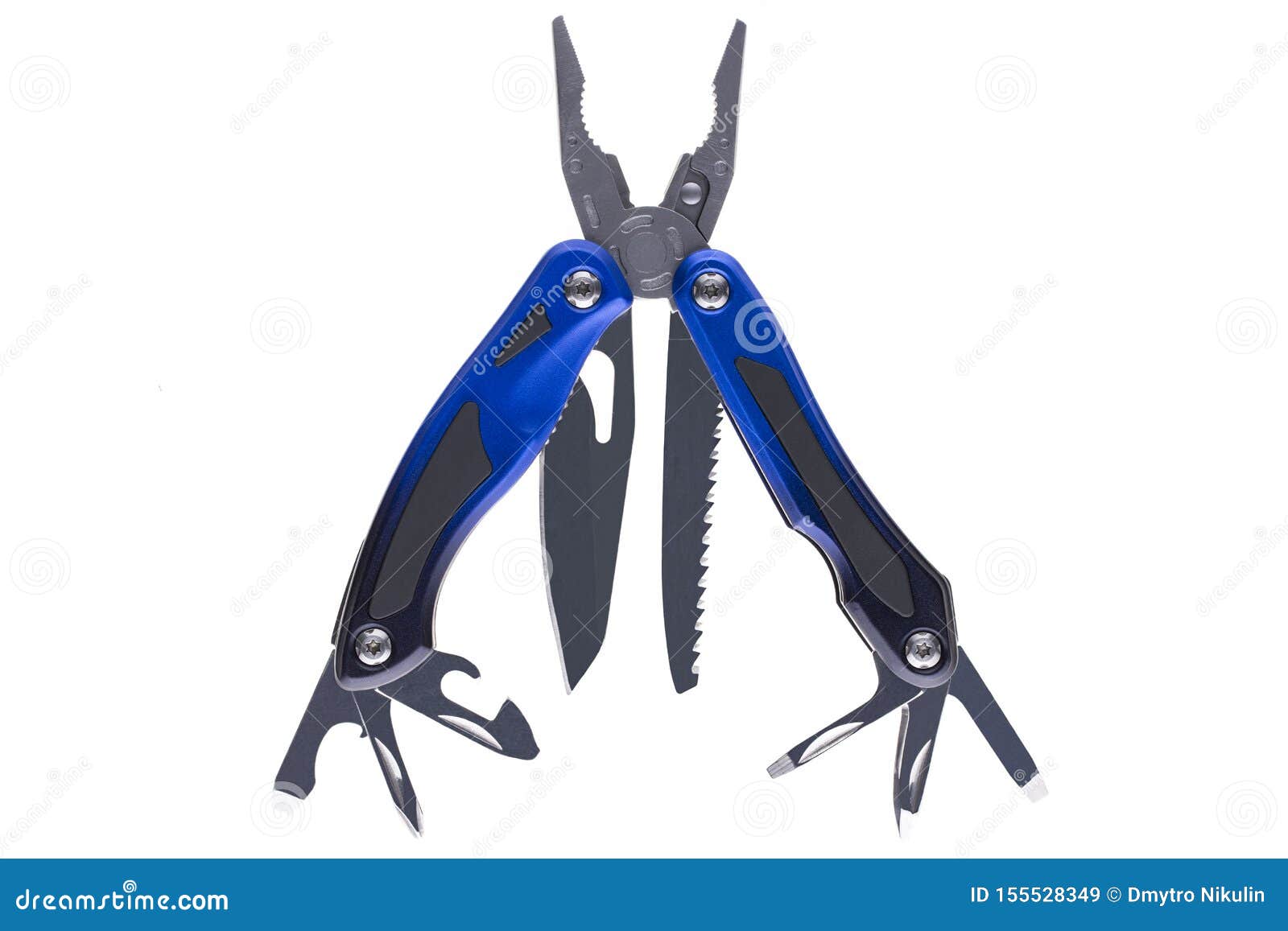 High Quality Black and Blue Multi-tool Unfolded Stock Image - Image of ...