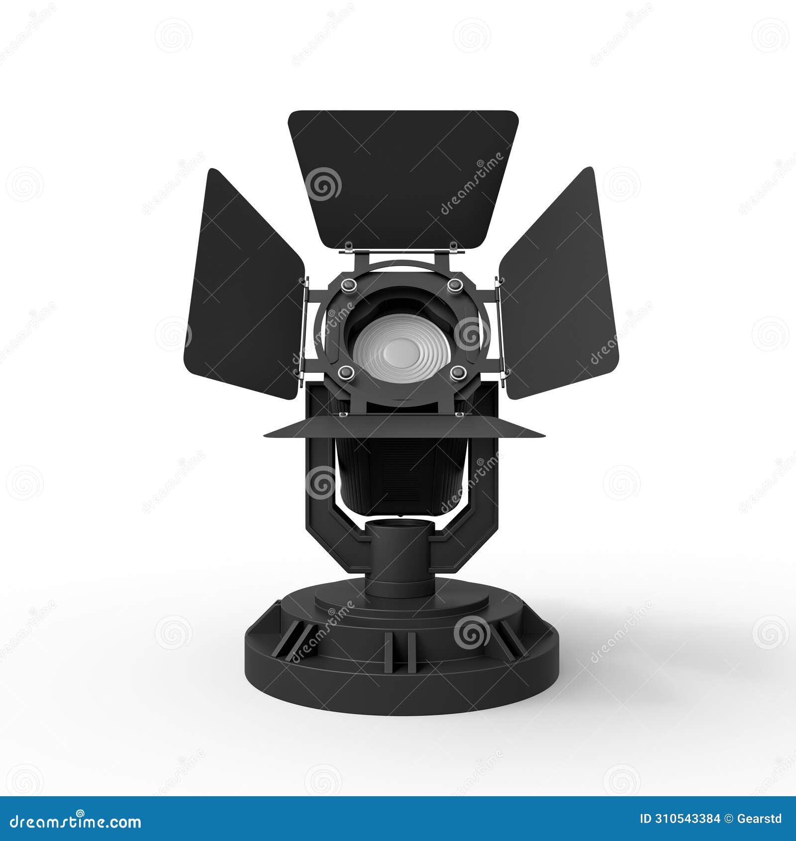 3D Black Spotlight on a Stand Isolated Stock Photo - Image of clear ...
