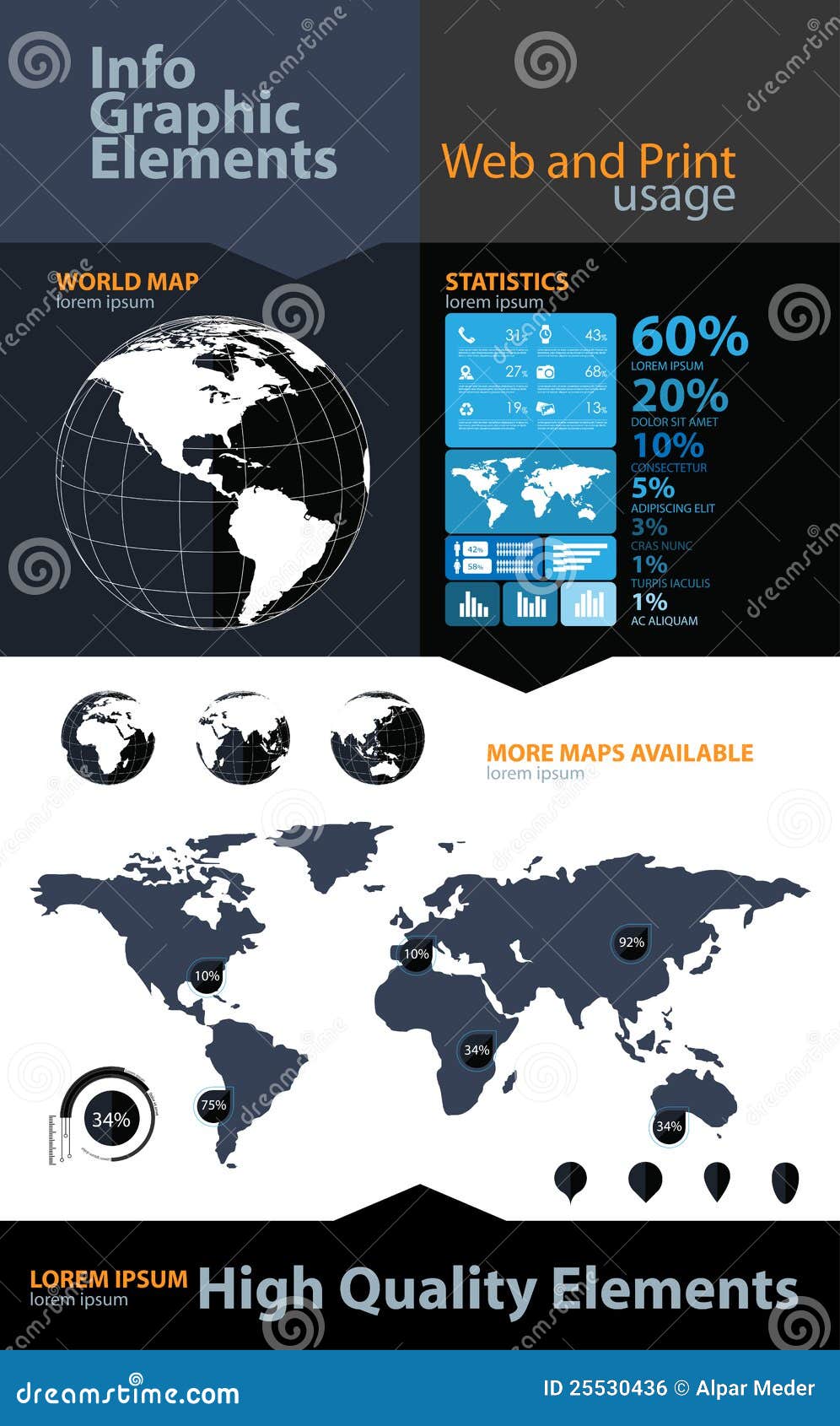 High Quality Business Infographic Elements Stock Vector - Illustration ...
