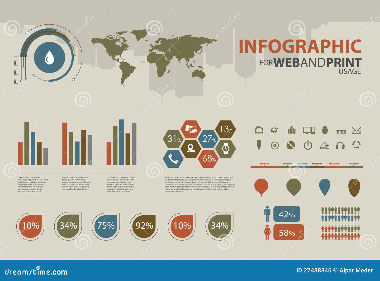 High Quality Business Infographic Elements Stock Vector - Illustration ...
