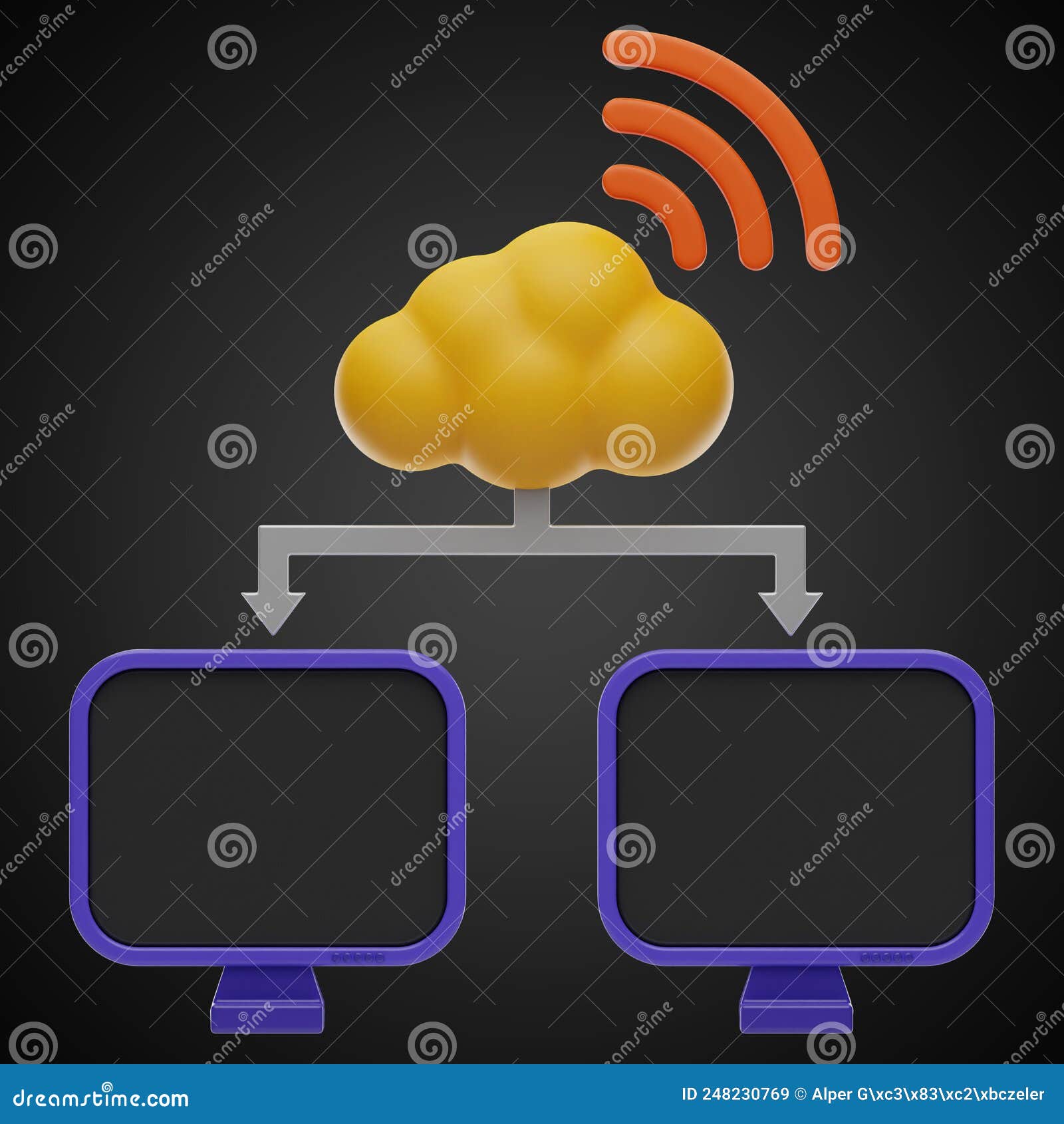 Cloud Datacenter Technology Icon 3d Rendering on White Isolated ...