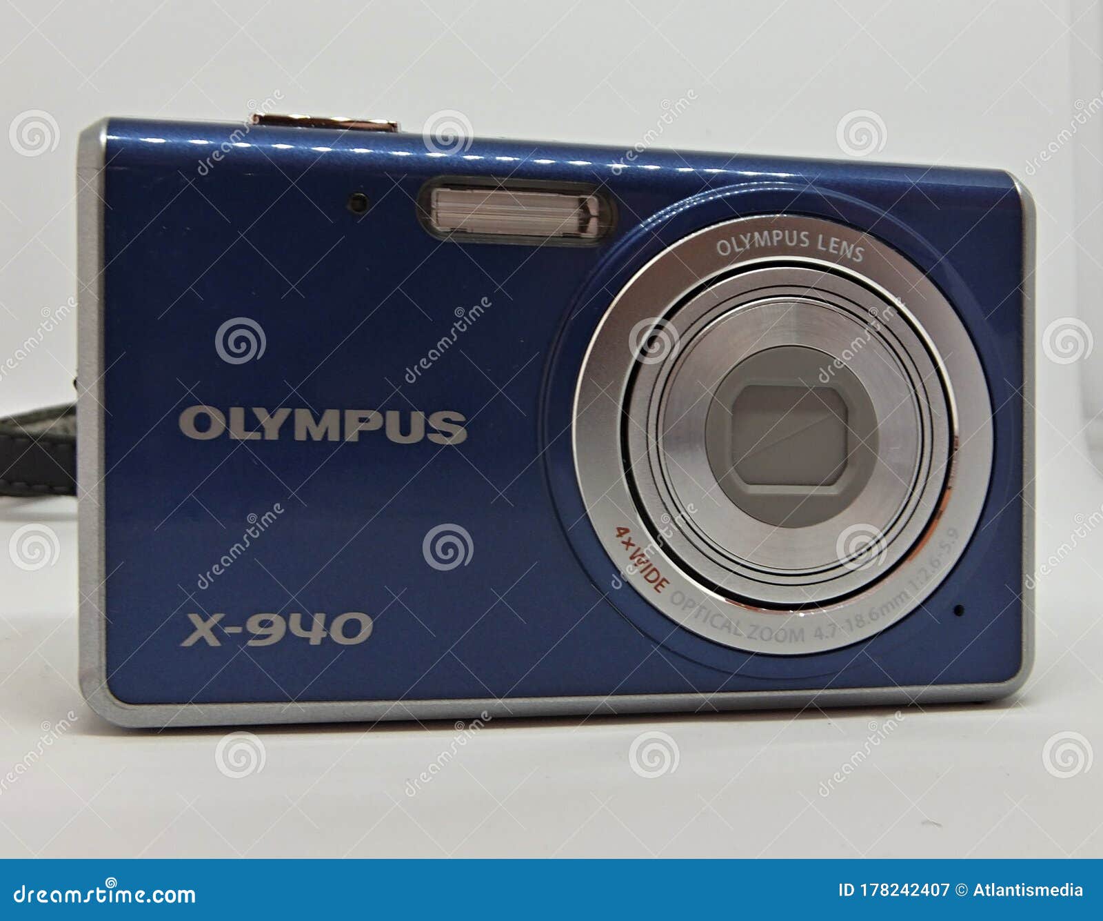 Olympus X-940 Digital Compact Camera in Blue Editorial Photography ...