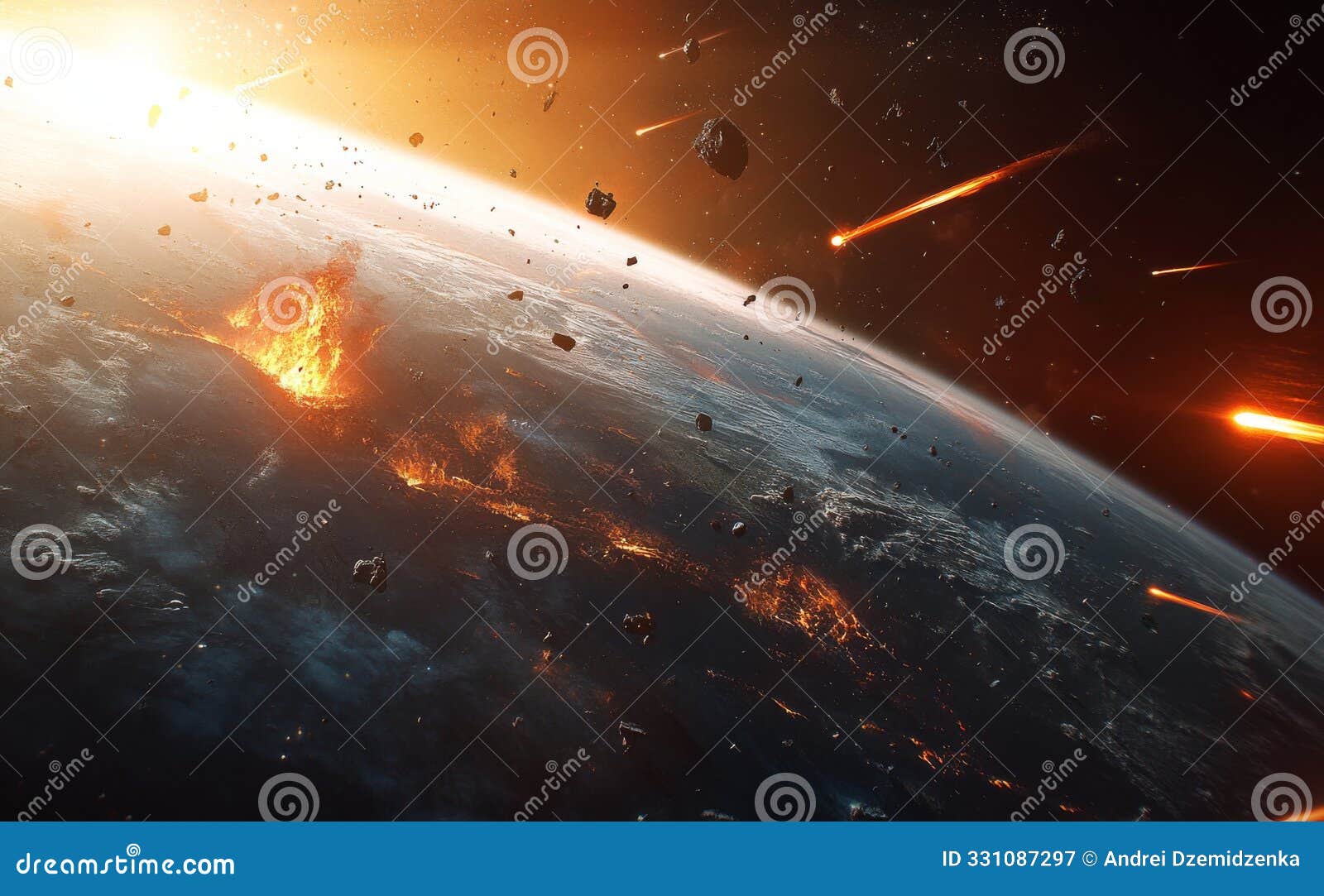 High-quality 3D Illustration of Space Debris in Orbit of Planet Earth ...