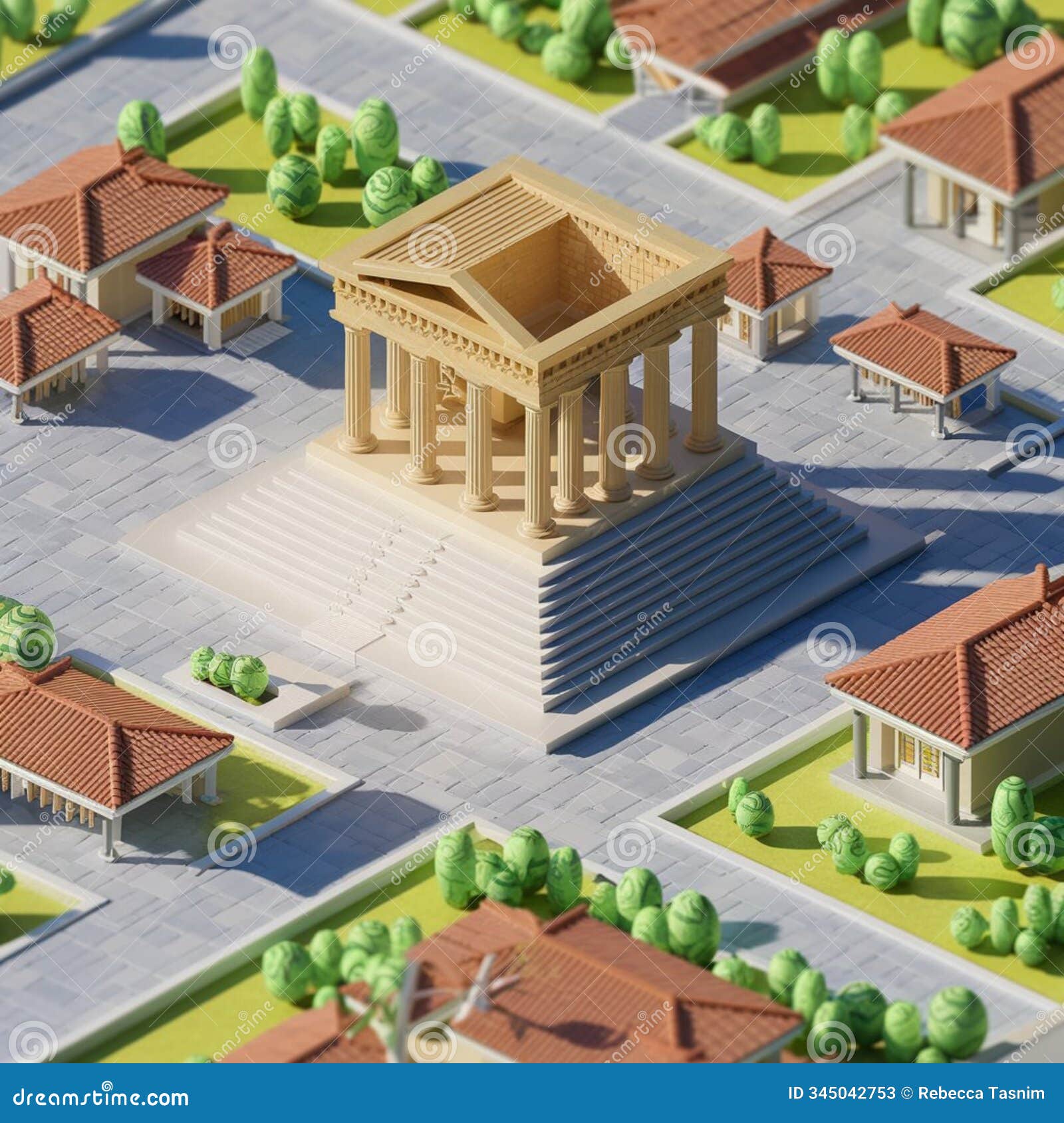 Classical Greco-Roman Architecture With Grand Columns And Detailed ...