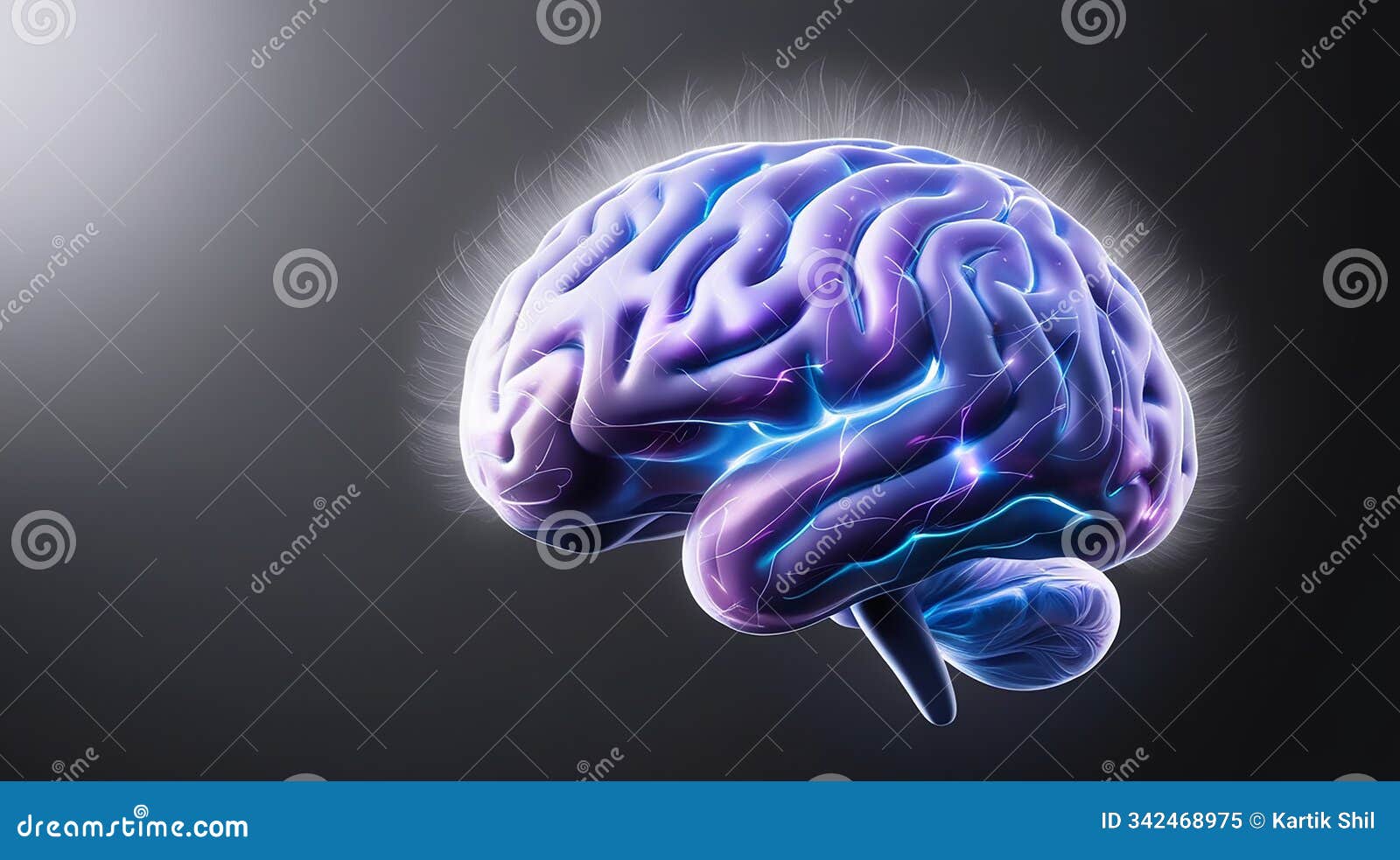 High-Resolution 3D Render of the Human Brain: Detailed Visualization of ...