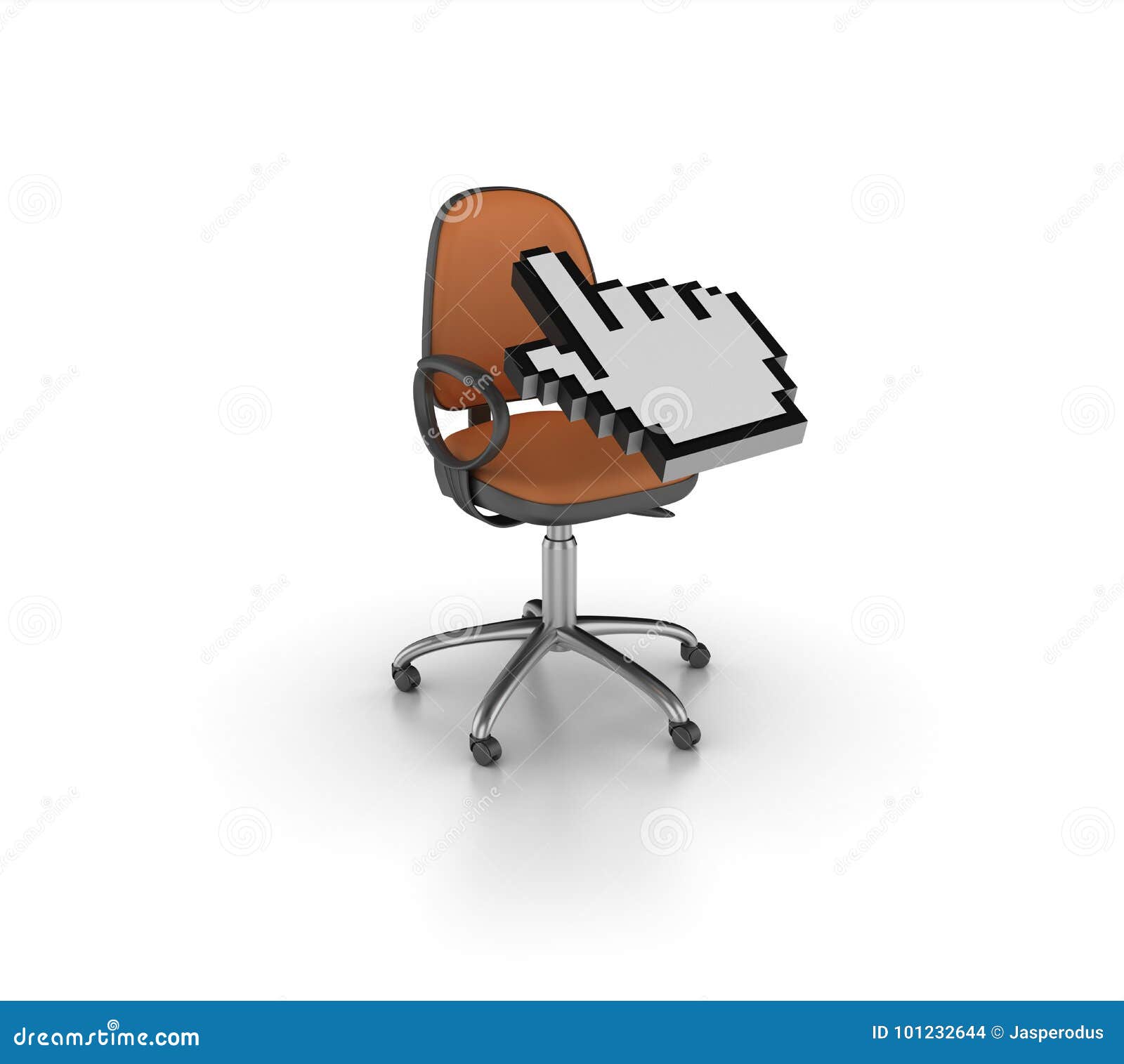Office Chair with Computer Hand Cursor Stock Illustration ...