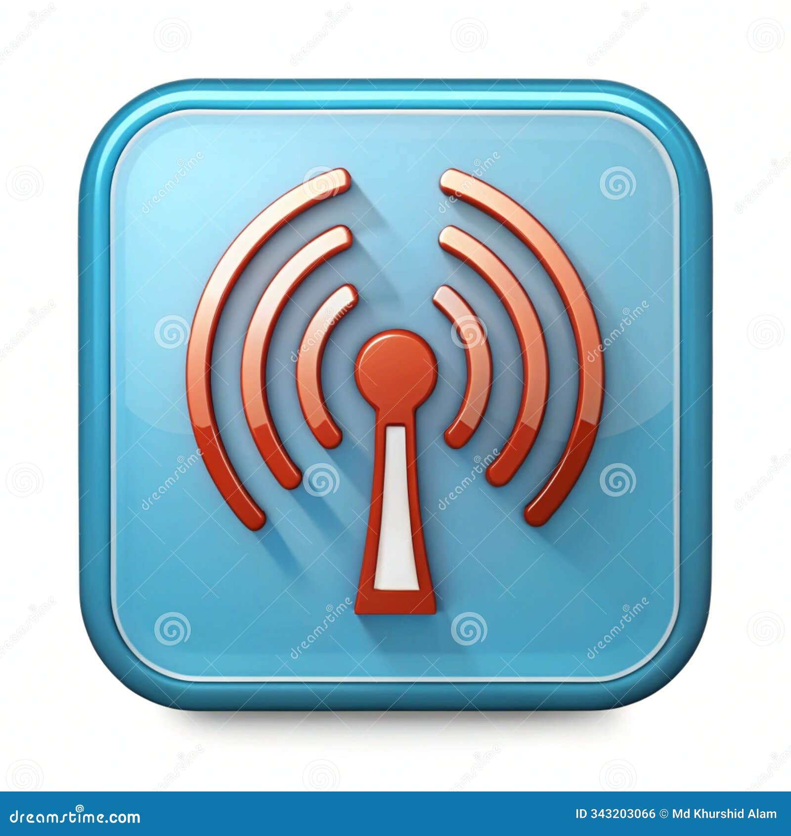 High-Quality 3D Signal Logo Icon in Blue Button Format Featuring ...