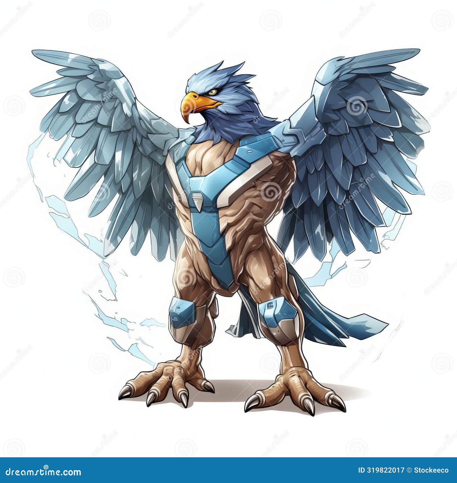 High-quality 2d Thunderbird Illustration on White Background Stock ...