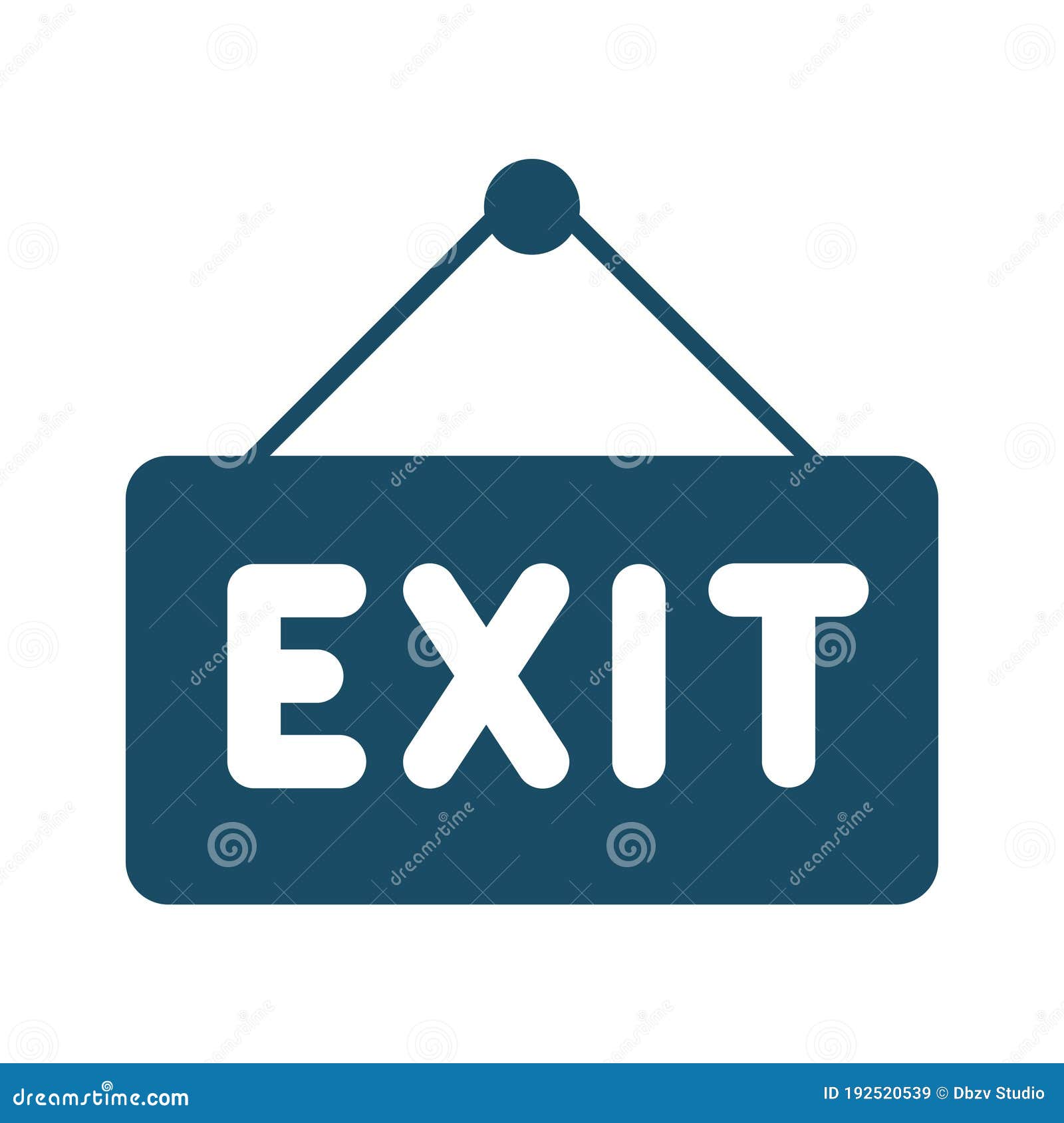 High Quality Dark Blue Flat Exit Board Icon Stock Illustration ...