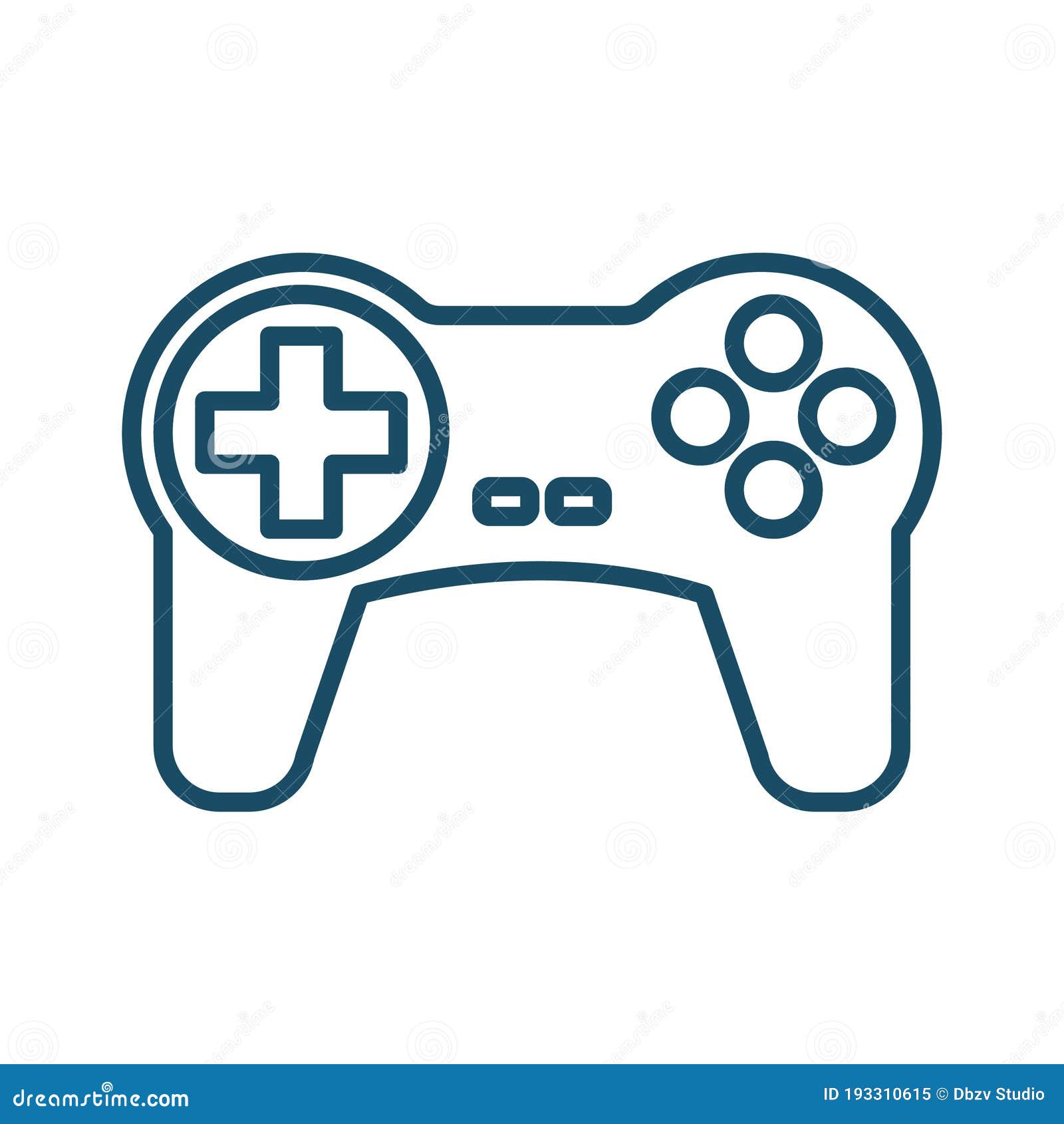 High Quality Dark Blue Outlined Game Console Controller, Gamepad ...