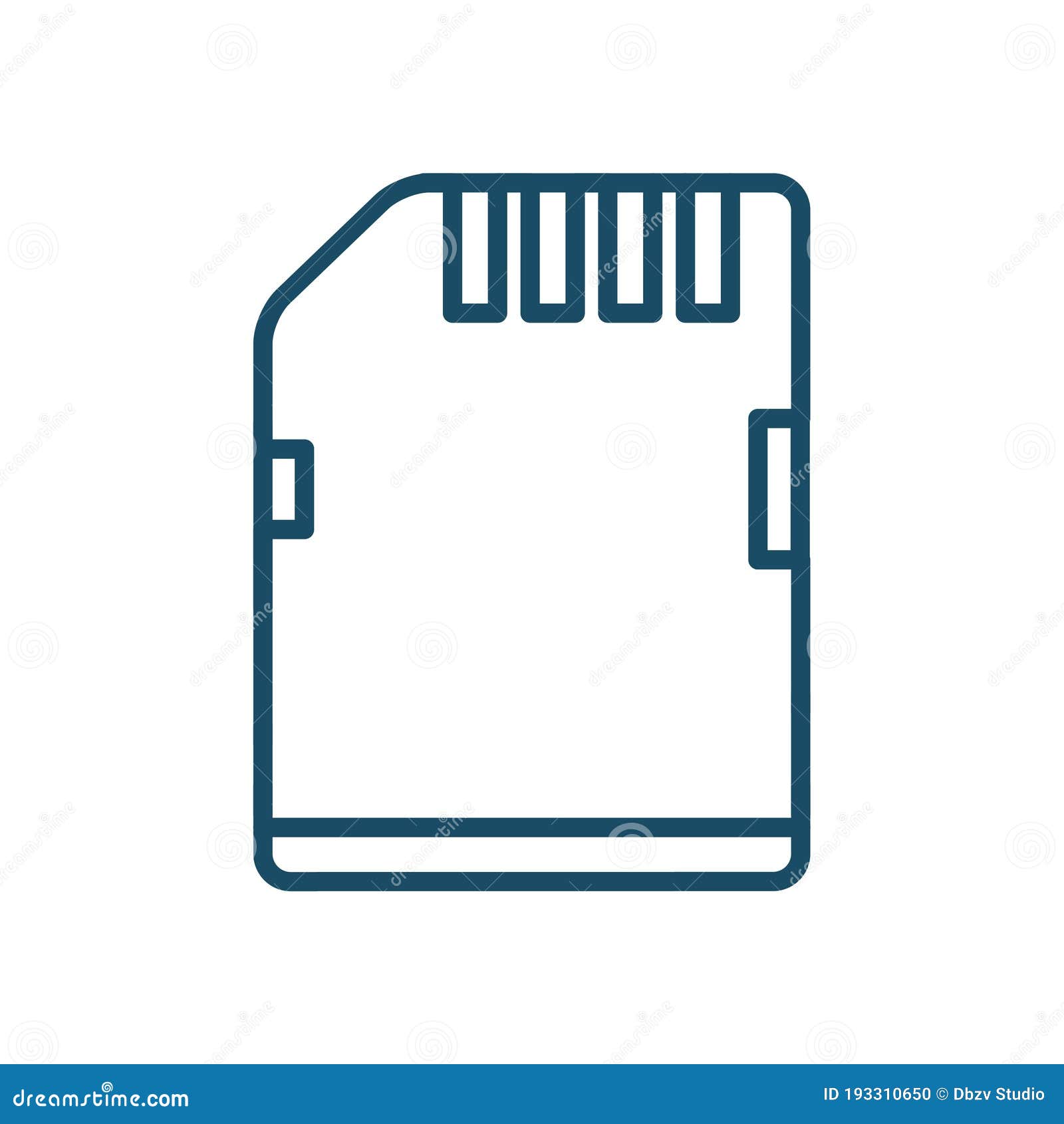 Micro SD Card Icon In Comic Style. Memory Chip Vector Cartoon ...