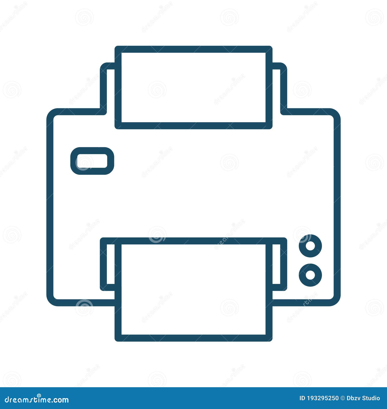 High Quality Dark Blue Outlined Printer Icon on White Background Stock ...