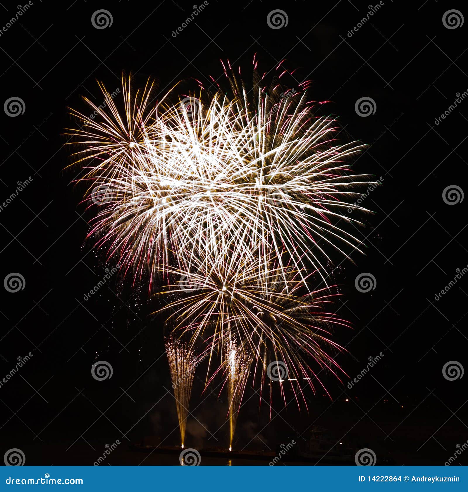 High Quality Firework Over Night Sky Long Exposure Stock Photo - Image ...