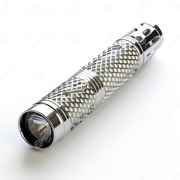 High-quality Flashlight with Unique Bumpy Texture on White Stock ...