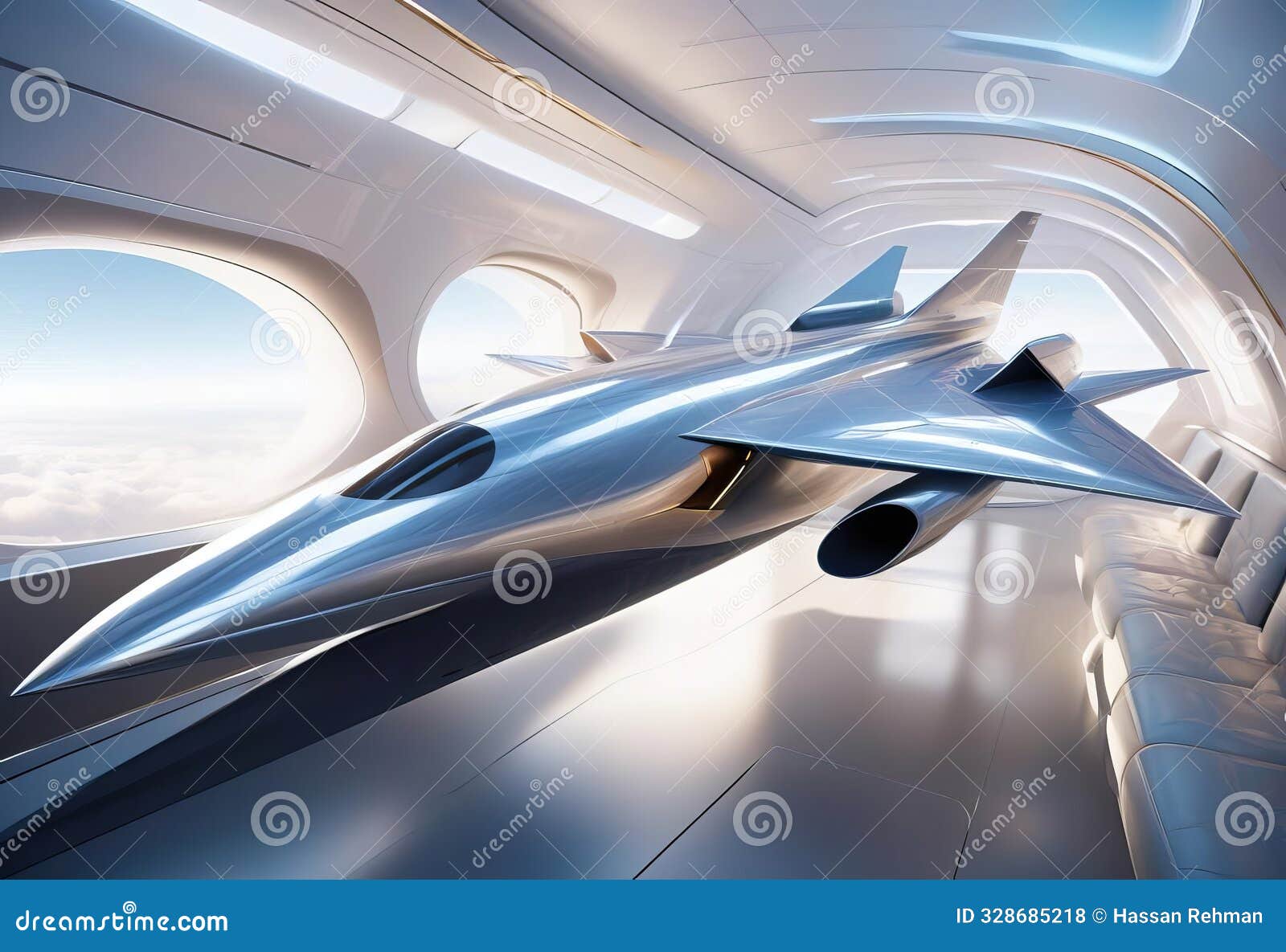 Futuristic Hypersonic Aircraft Soaring In The Sky Stock Photo ...