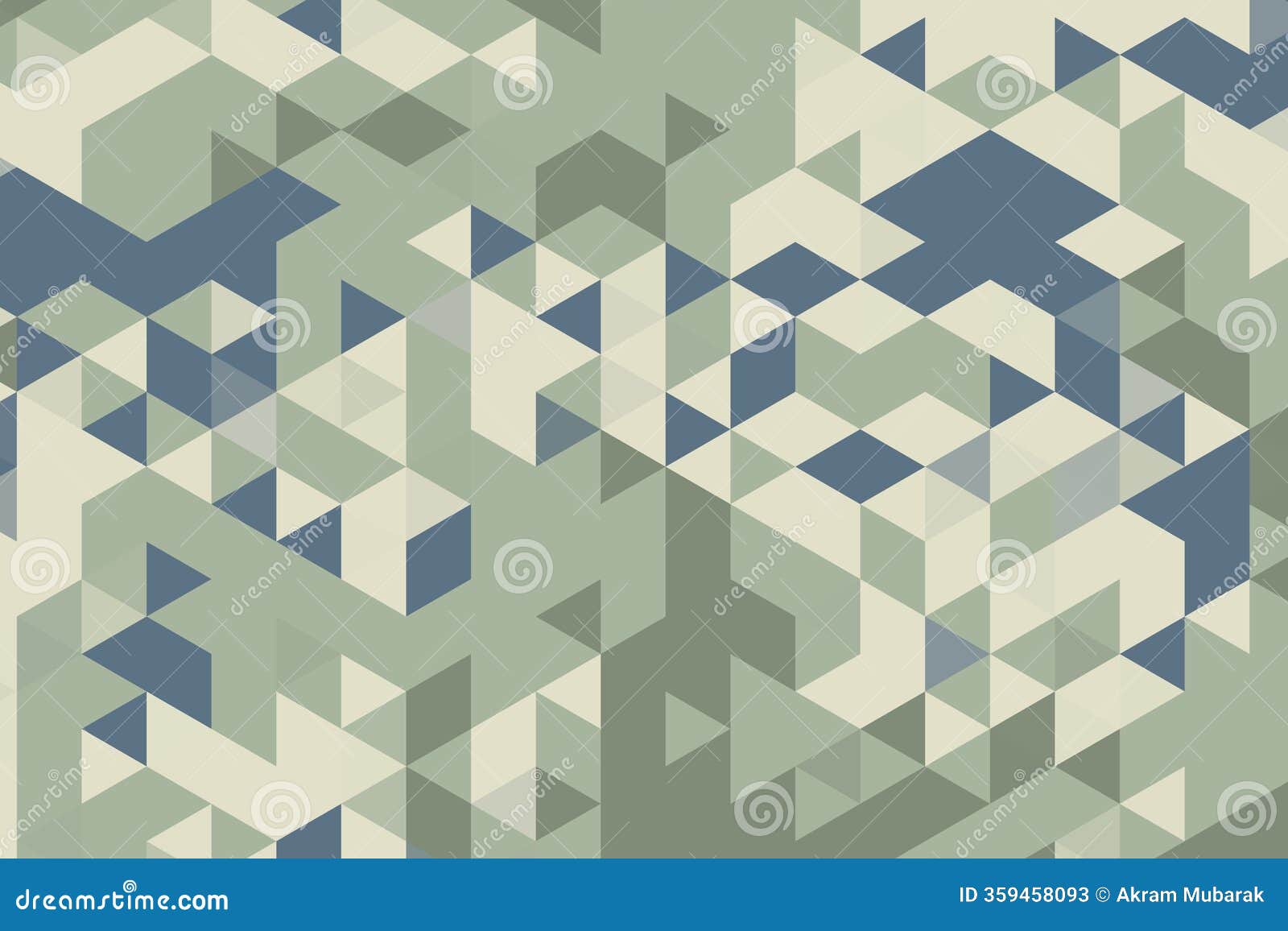 High-quality Green and Blue 3D Triangular Pixel Art Pattern with Depth ...