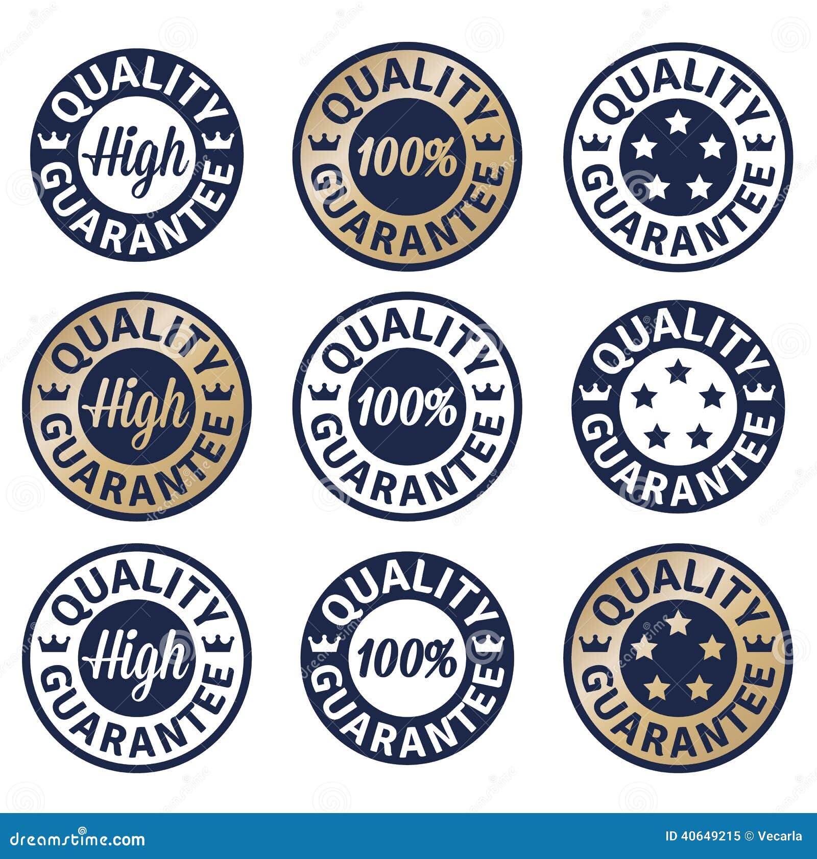 High Quality Guarantee Set Label Stock Vector - Illustration of gold ...