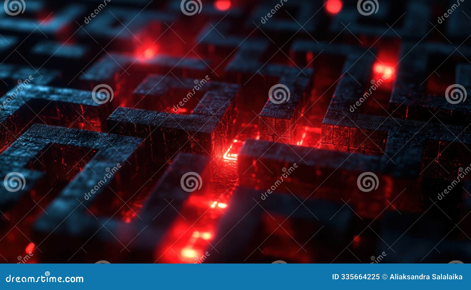 Maze with Highlighted Red Path, Representing Strategy and Navigation ...