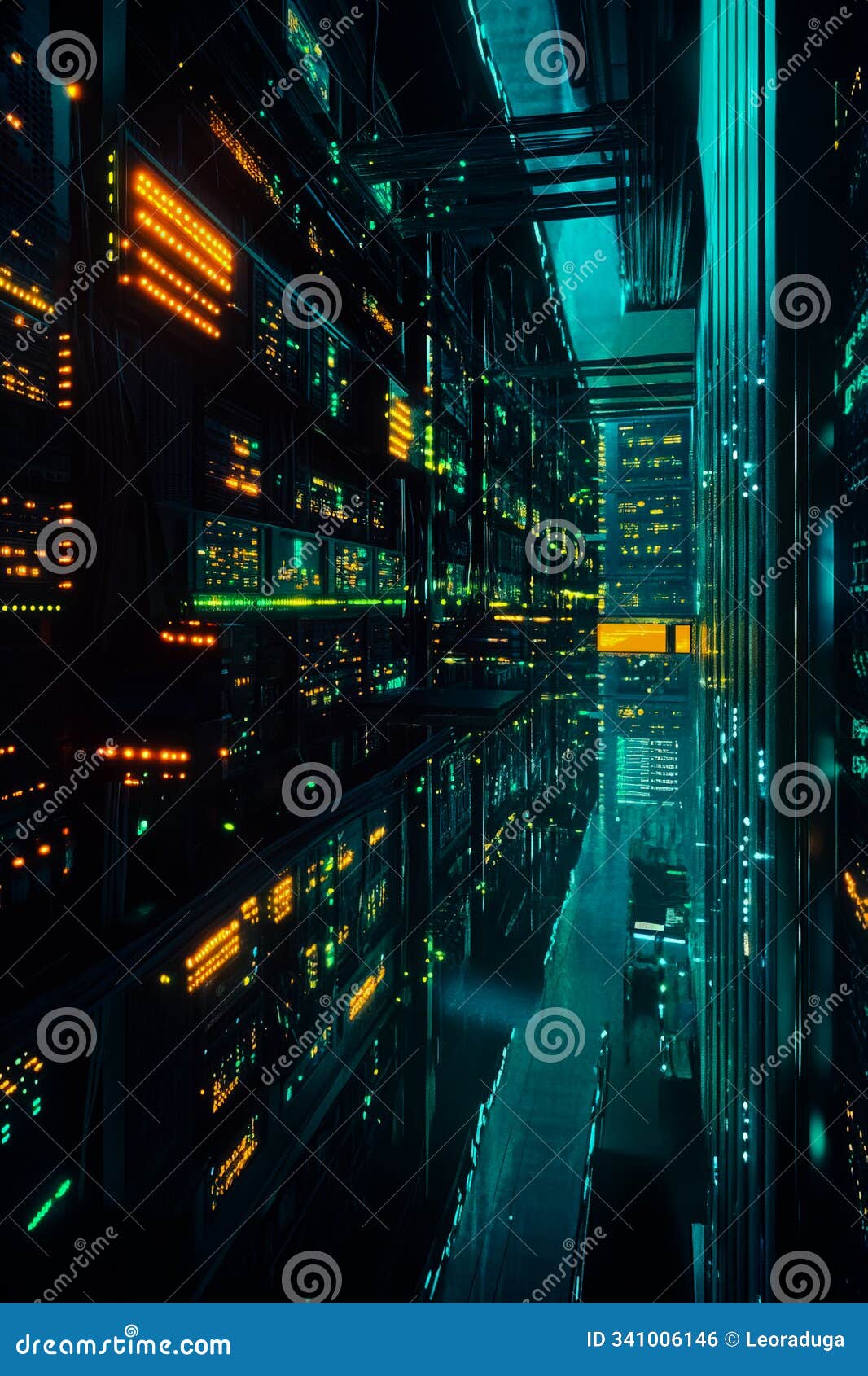 A High-quality Image Depicting a Modern Data Center with Extensive ...