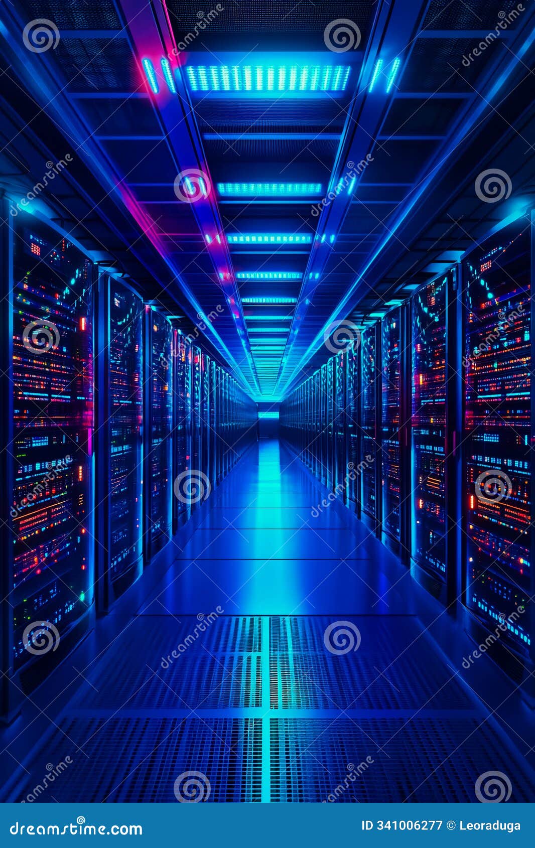 A High-quality Image Depicting a Modern Data Center with Extensive ...