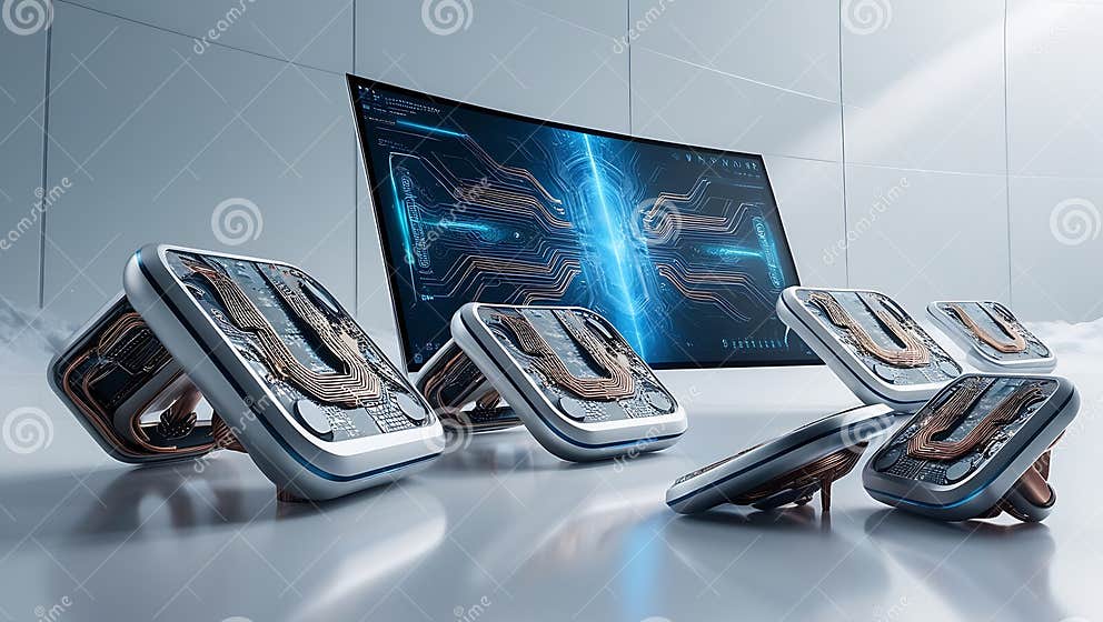 High-Quality Image of Futuristic Technology with Sleek Devices, Circuit ...