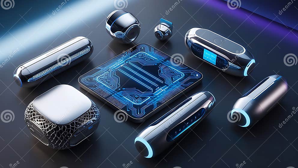 High-Quality Image of Futuristic Technology with Sleek Devices, Circuit ...