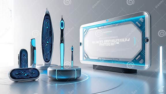 High-Quality Image of Futuristic Technology with Sleek Devices, Circuit ...