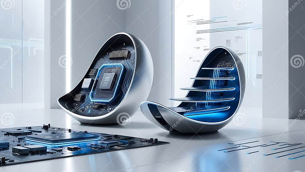 High-Quality Image of Futuristic Technology with Sleek Devices, Circuit ...